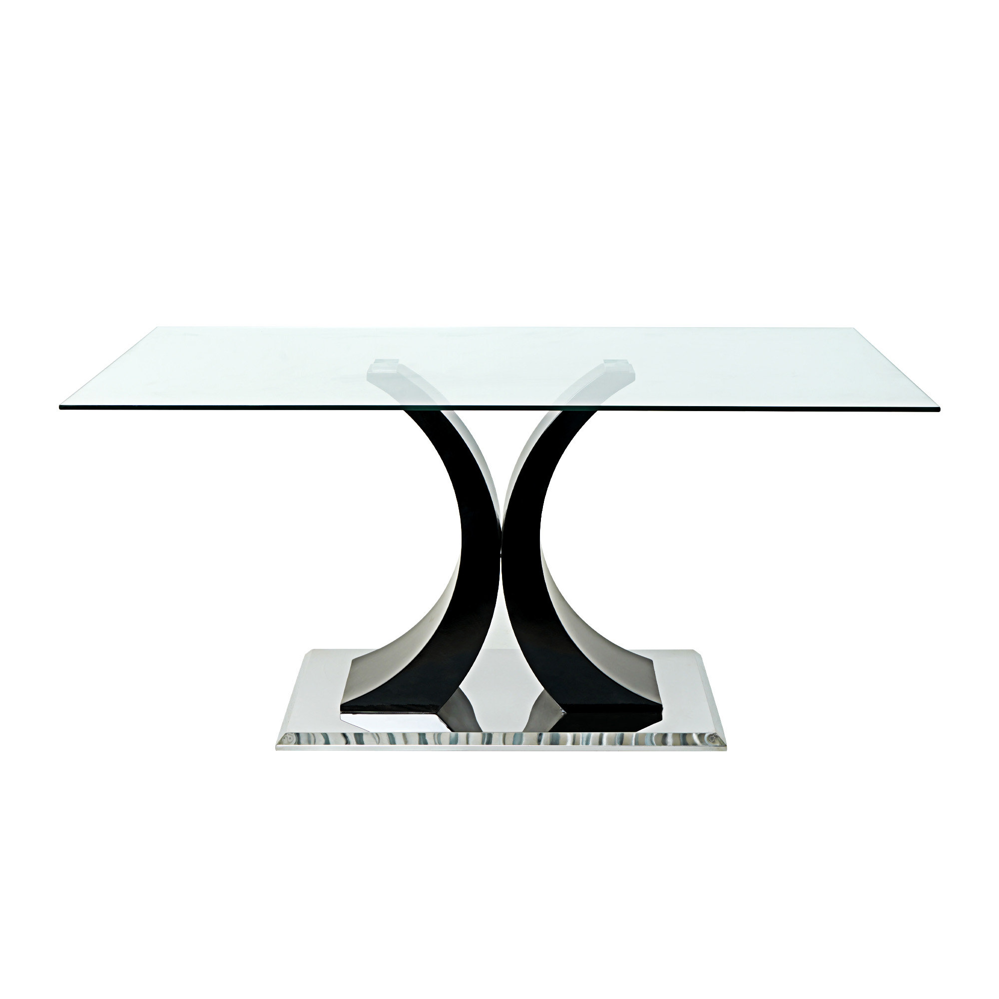 Orren Ellis Modern Style 63 "Rectangular Glass Table (Only Tables, No ...