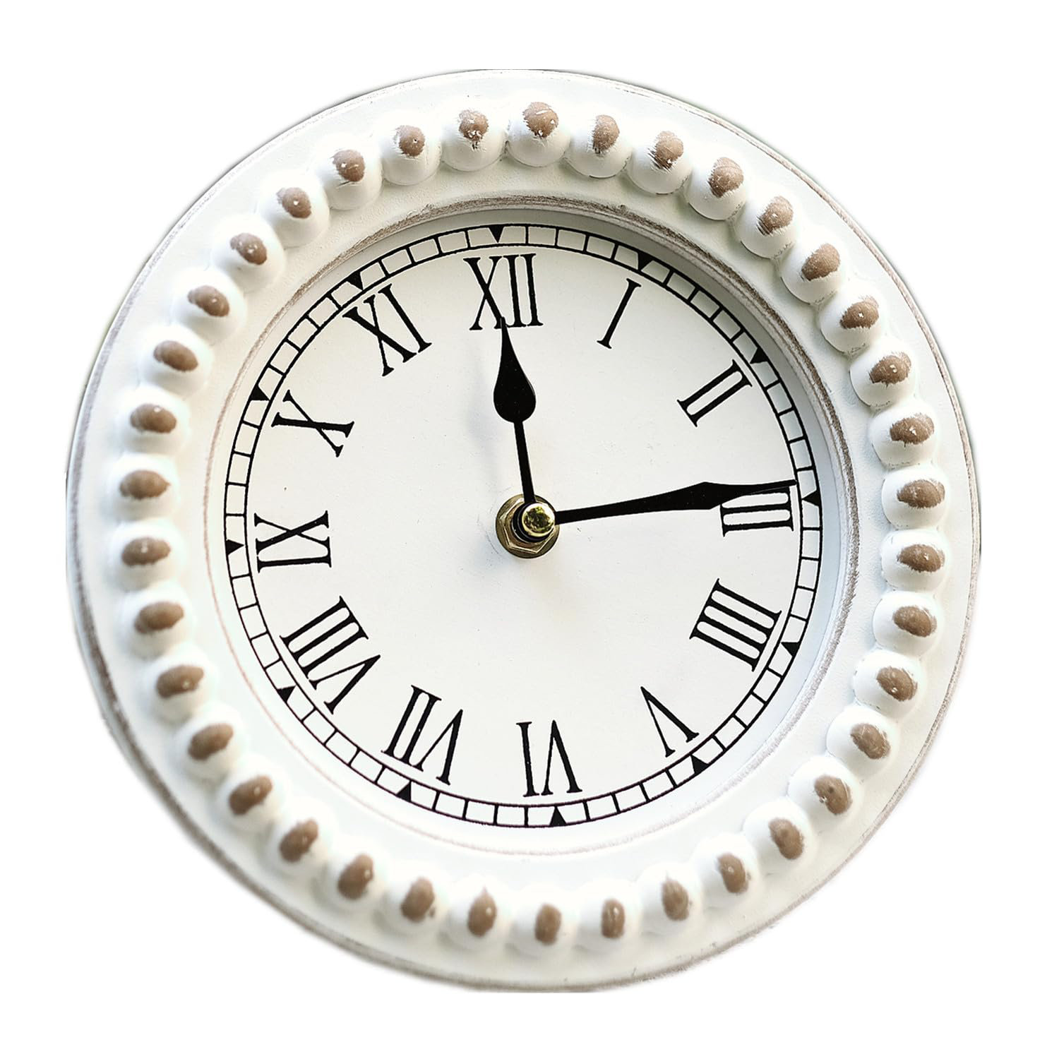 Ophelia & Co. Farmhouse Table Top Clock With Wooden Beads-Mantal ...