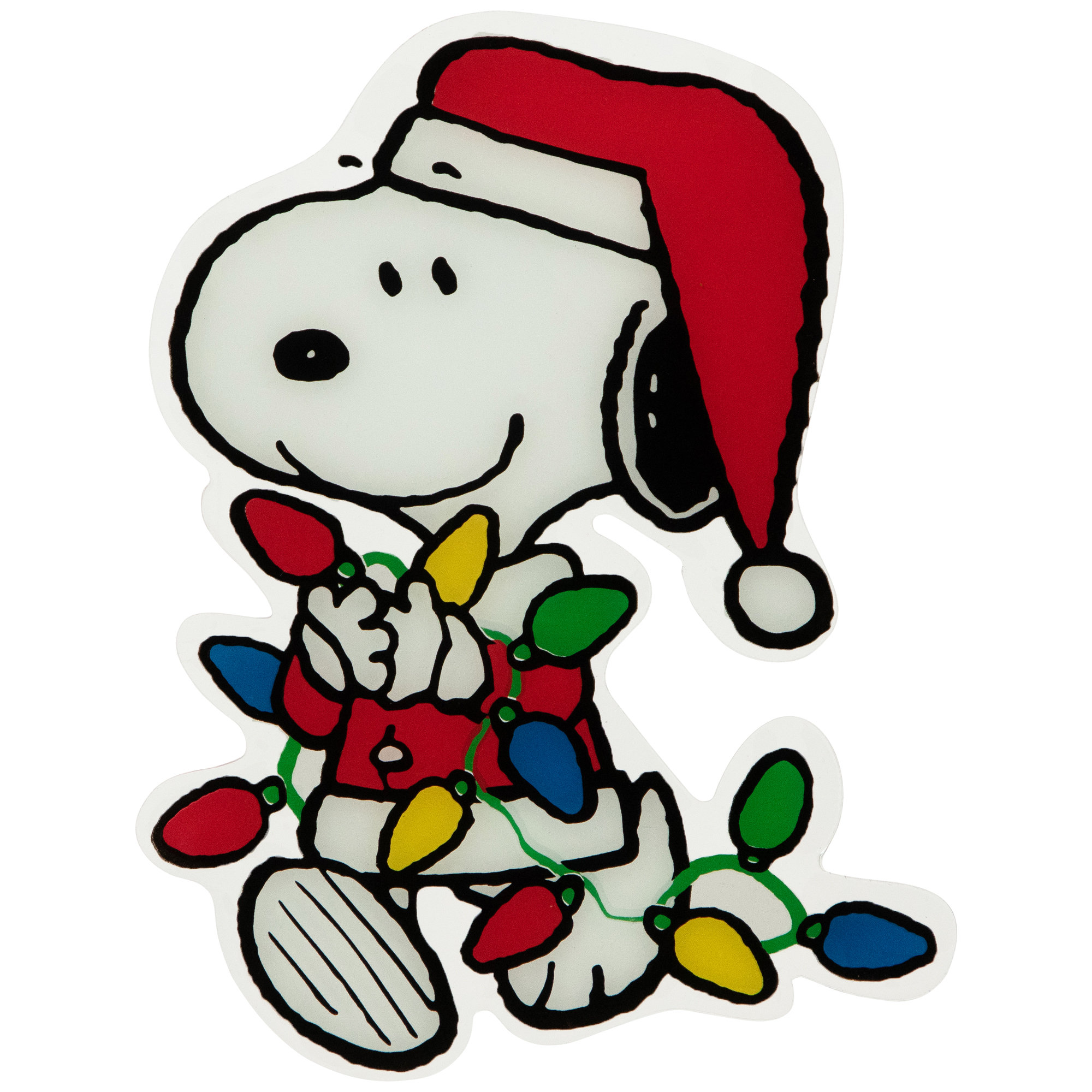 Northlight Seasonal Peanuts Snoopy Gathers the Lights Window Decal ...