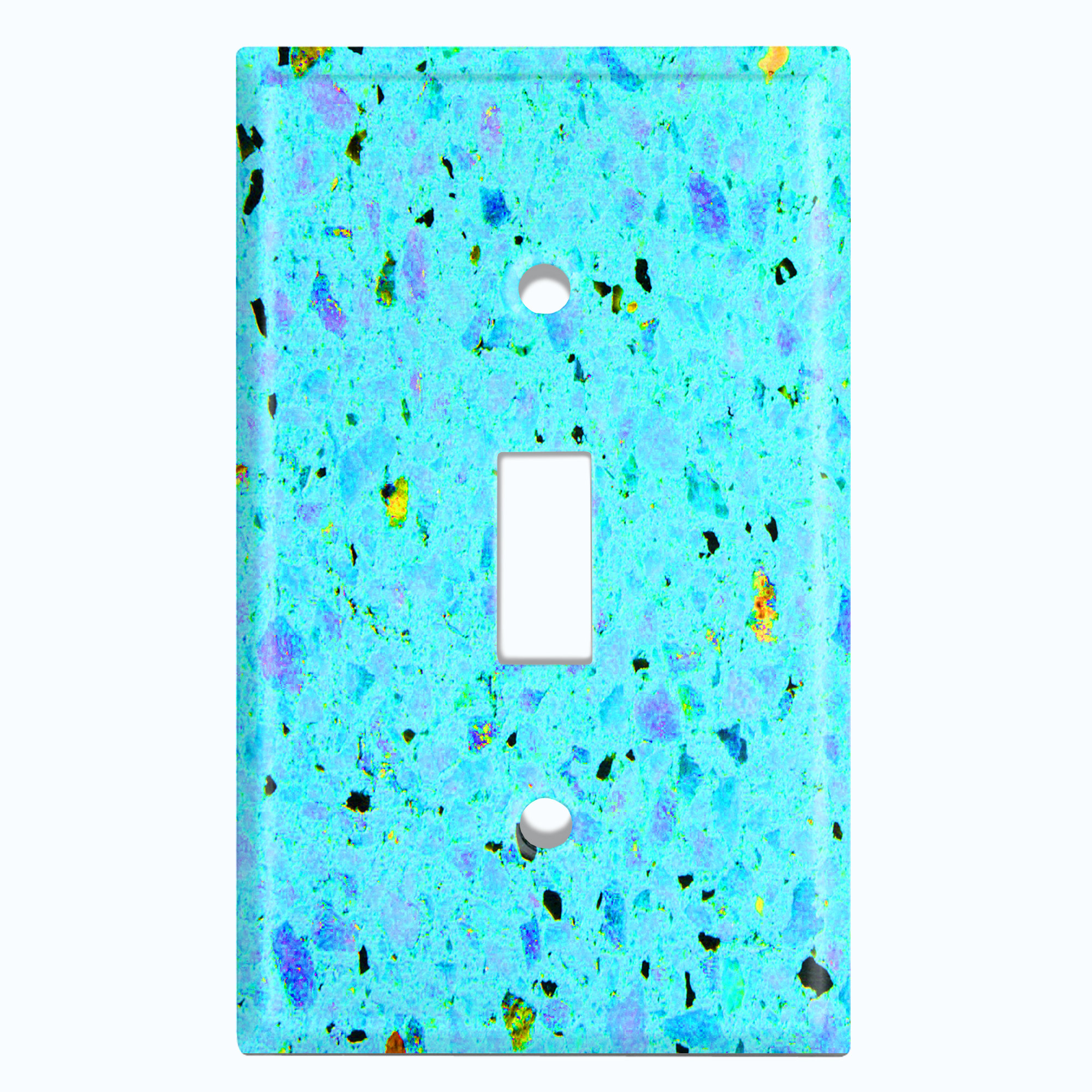 WorldAcc Metal Light Switch Plate Outlet Cover (Marble Blue Teal Print ...