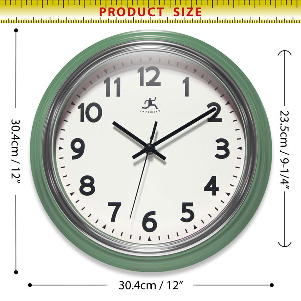 Winston Porter Mitsu Round Plastic Wall Clock 12 Inches & Reviews | Wayfair