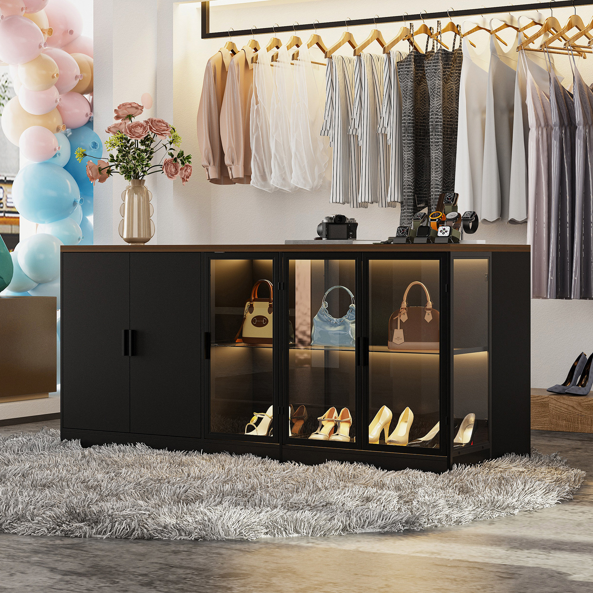 Wade Logan® 3 Drawers Jewelry Display Island With LED Lighting | Wayfair