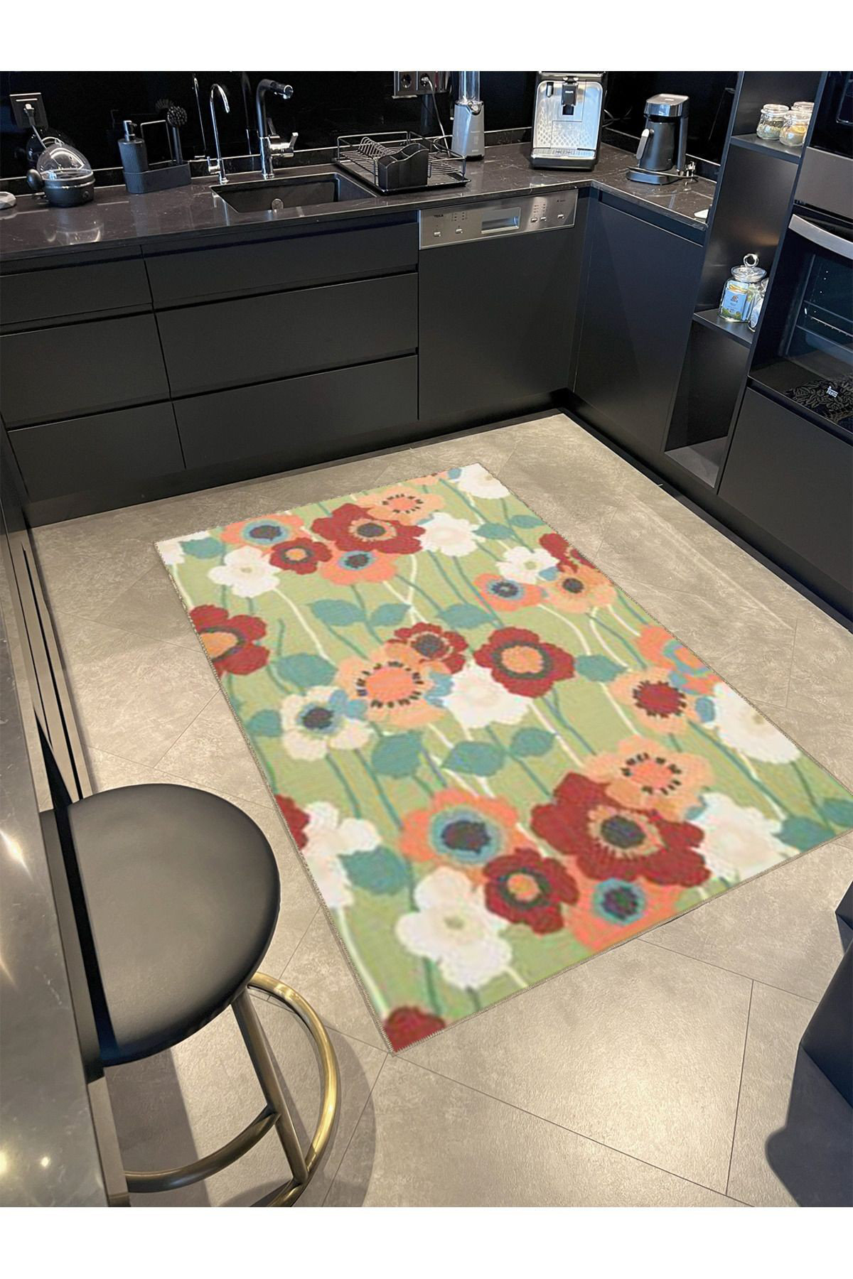 Hokku Designs Green Themed Mixed Flower Rose Patterned Modern ...