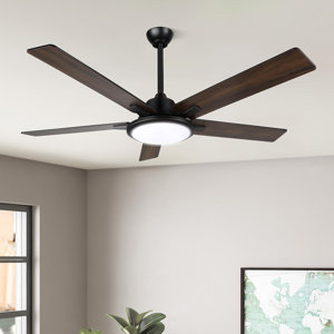 Ivy Bronx Cirina 52" 5 - Blade Modern Industrial Ceiling Fan with LED ...