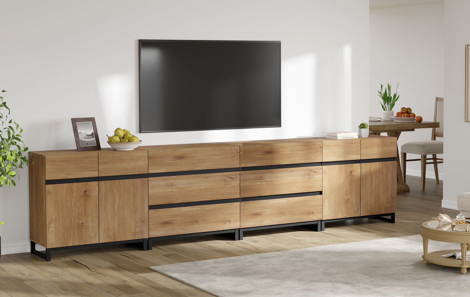 Latitude Run® Modern TV Stand For Tvs Up To 120 Inch, 4 In 1 TV Console ...