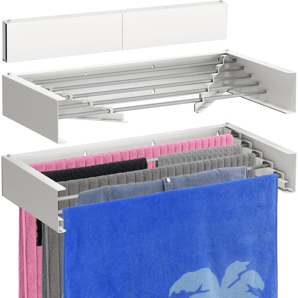 Rebrilliant Metal Retractable Wall Mount Indoor/Outdoor Laundry Drying ...