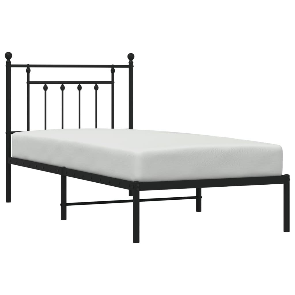 August Grove® Bed Frame Black Powder-Coated Steel Bed Frame | Wayfair
