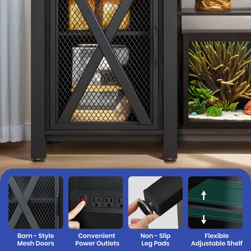 Tucker Murphy Pet™ Sturdy Metal Aquarium Stand with Power Outlets and ...