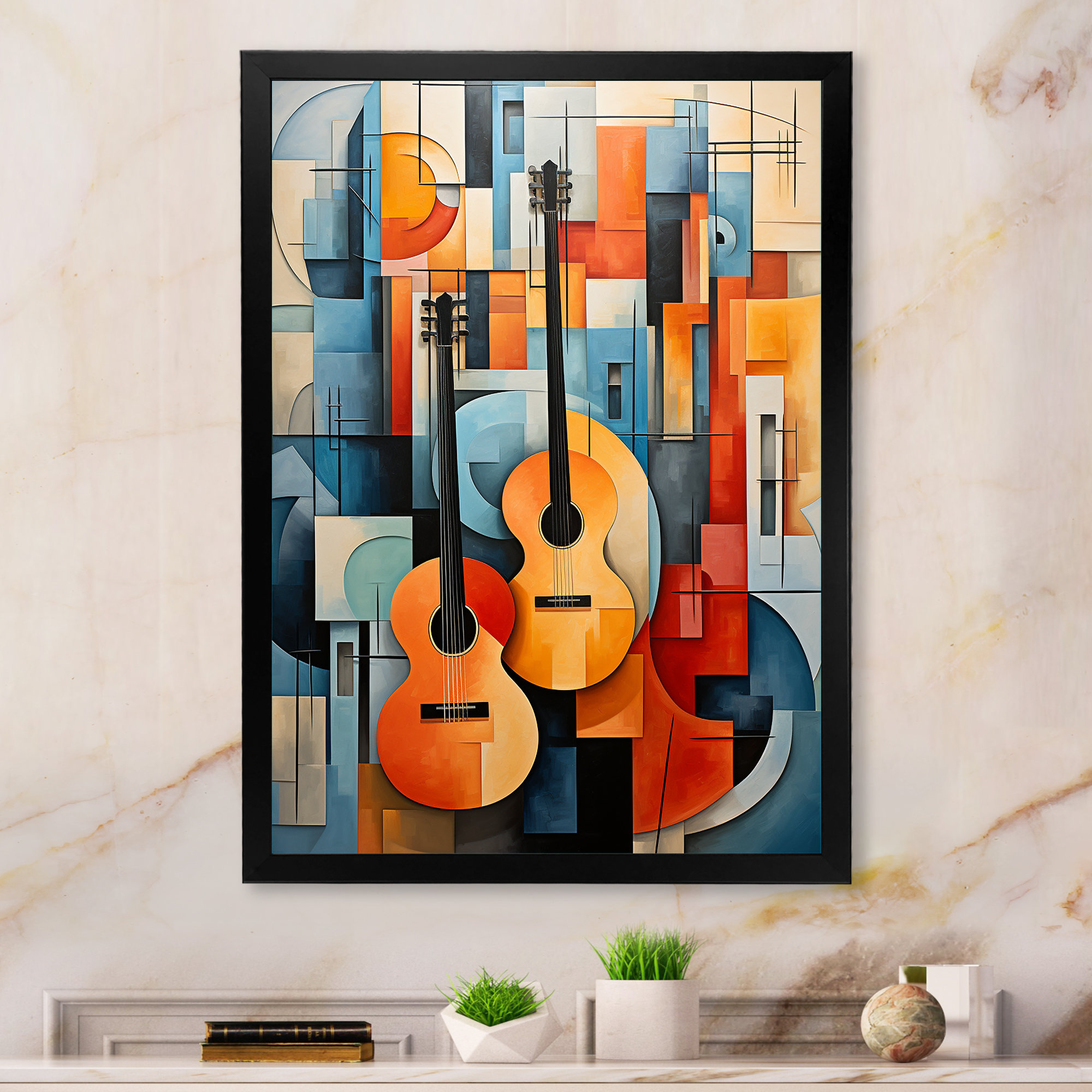 Winston Porter Cubist Interplay Music Collage Framed On Canvas Print ...