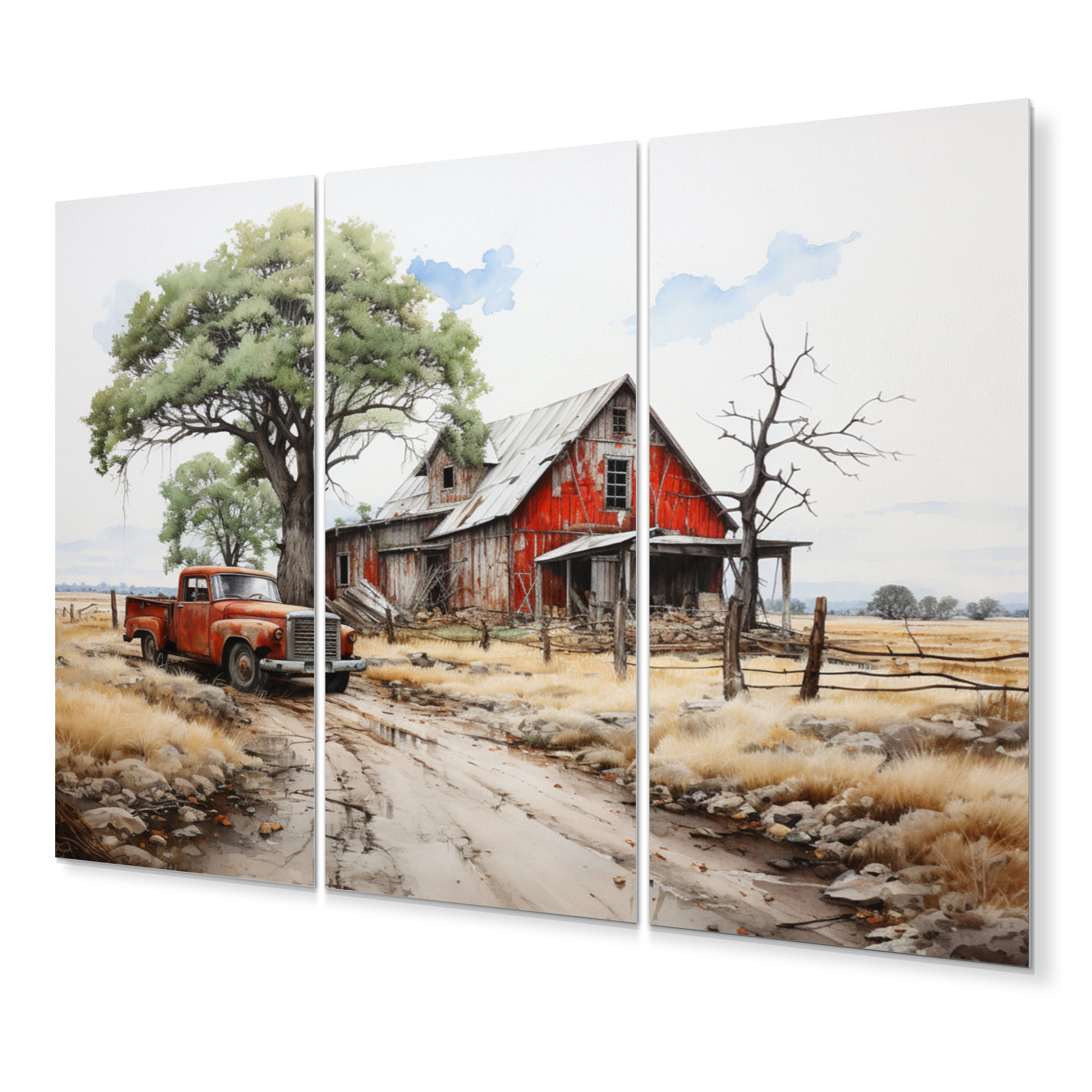 Design Art Farmhouse Homestead Legacy - Farmhouse Metal Wall Decor Set ...
