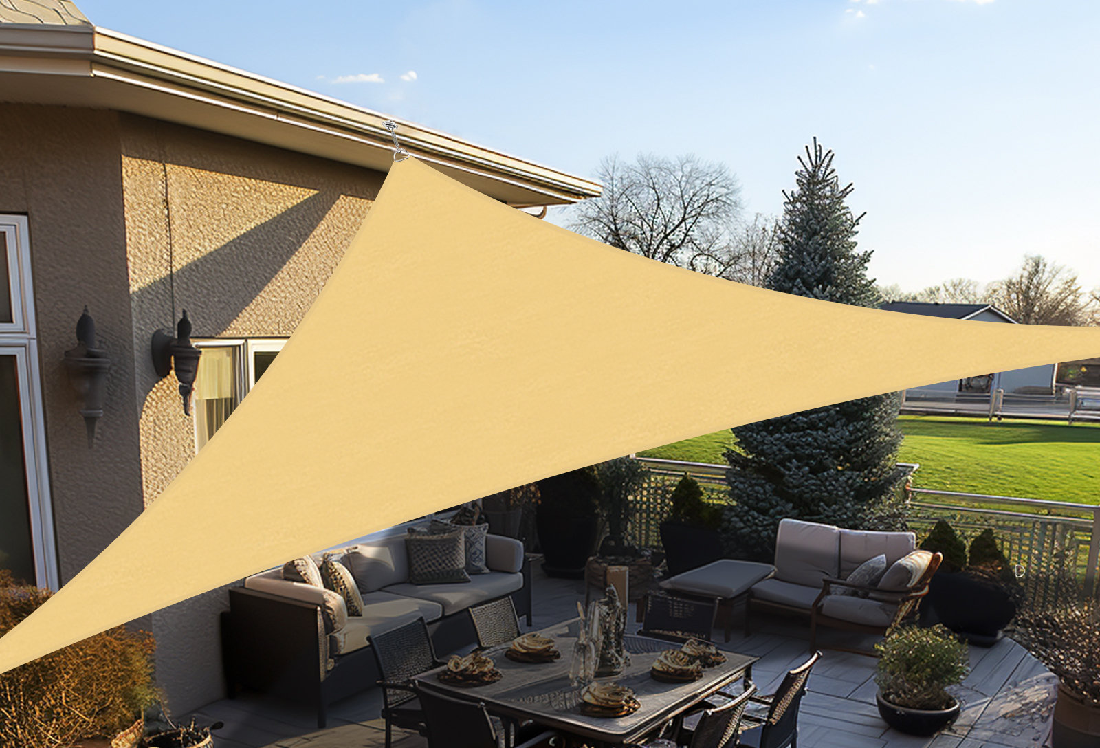 Cisvio Customized Triangle Commercial Sun Shade Sail Sand -33 | Wayfair