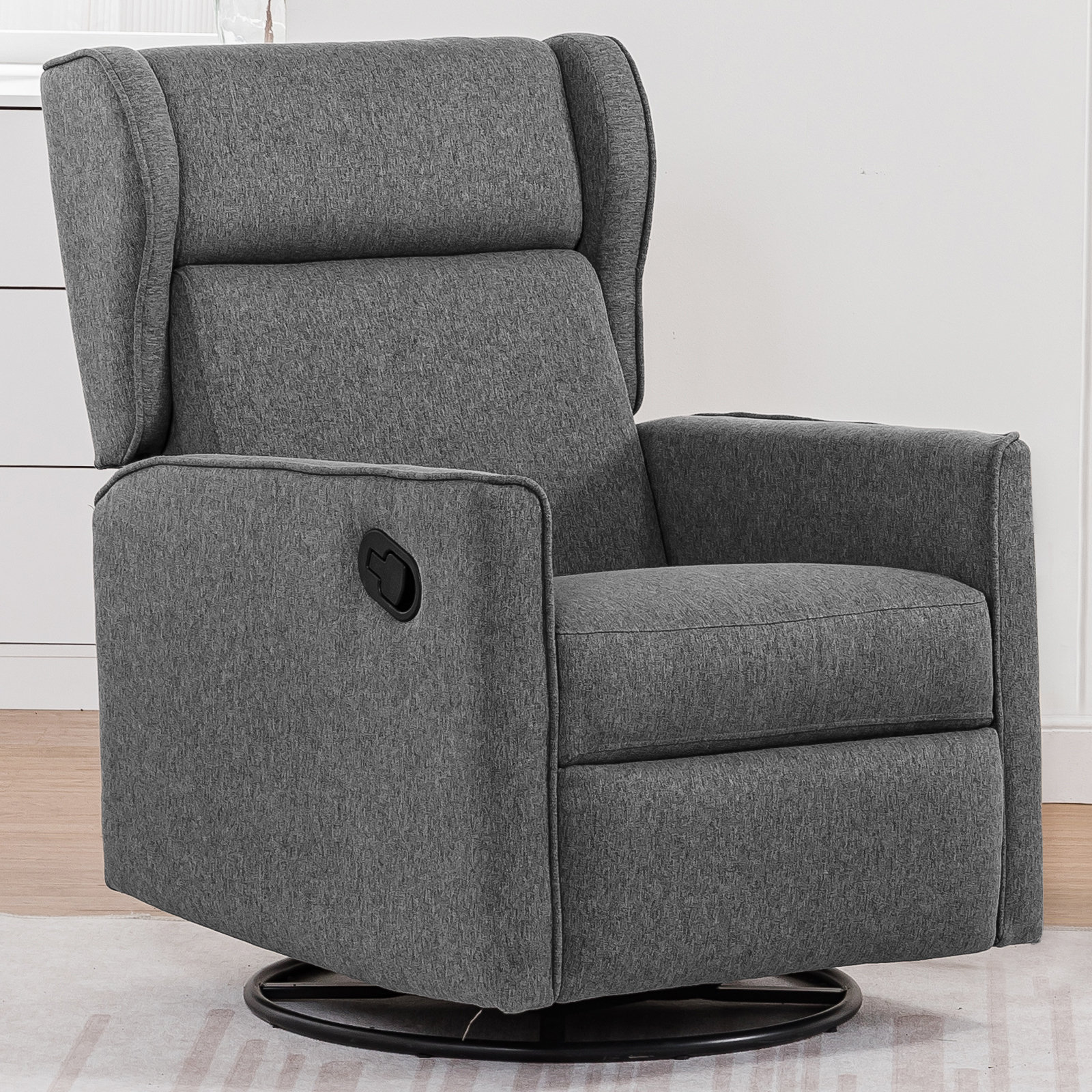 Ebern Designs Rocking Recliner Chair, Swivel Glider Reclining Single ...