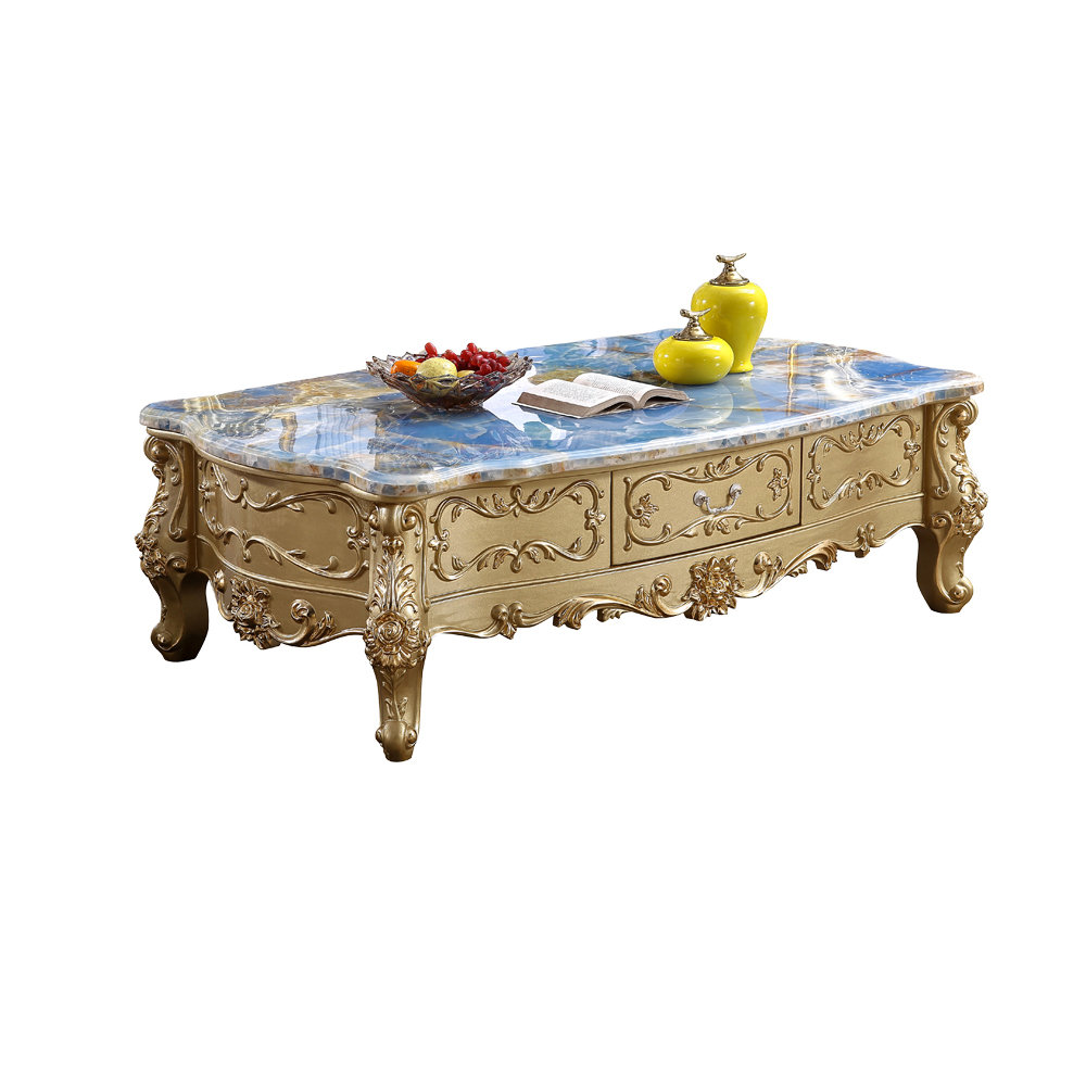 Romero European-style Solid Wood Carved Coffee Table Coffee Table | Wayfair