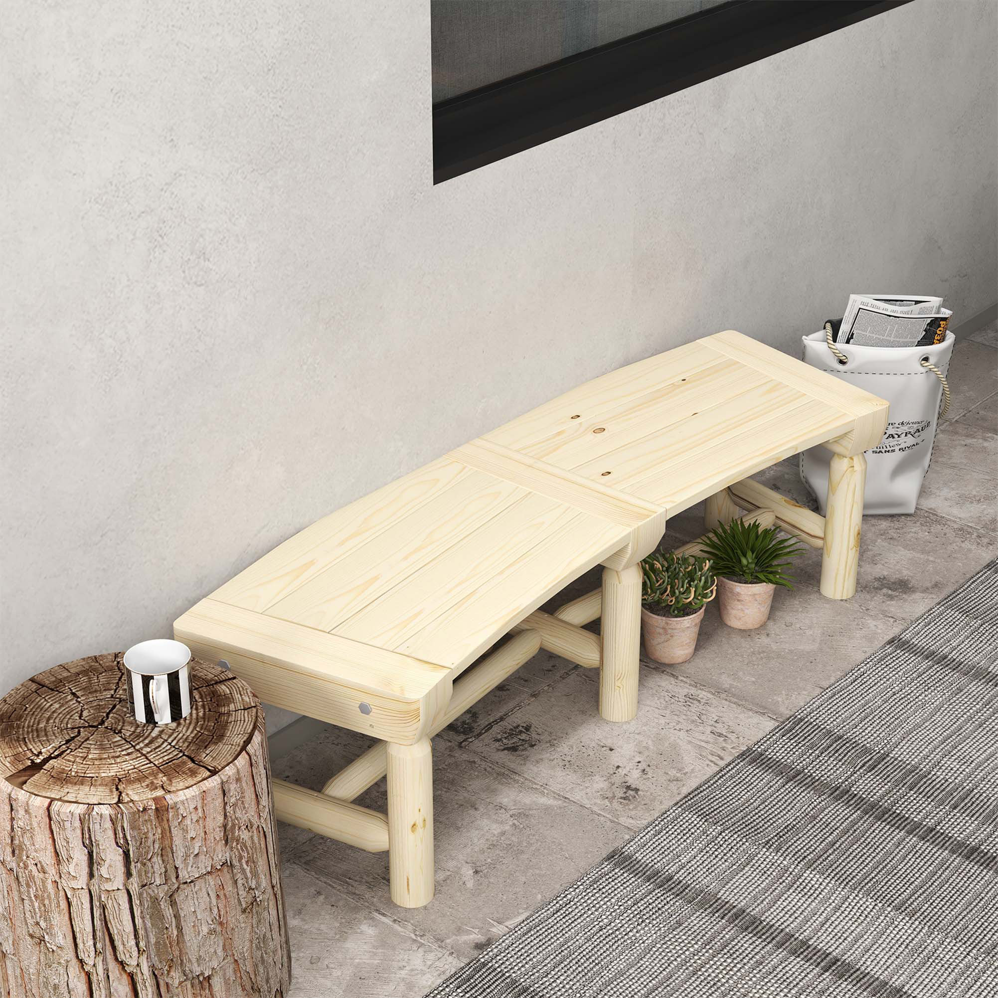 Wade Logan® Berneda Outsunny Wooden Garden Bench & Reviews | Wayfair