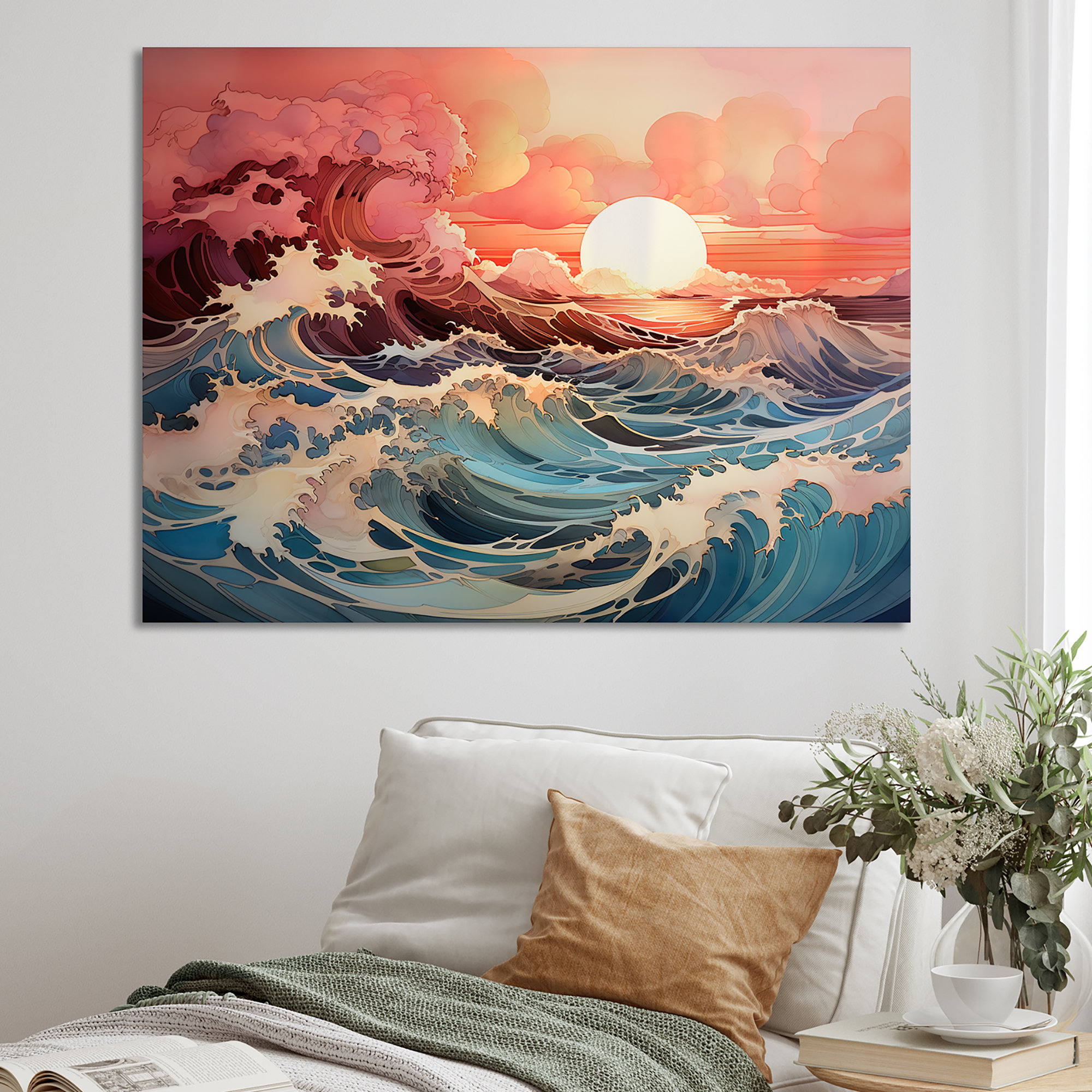 Highland Dunes Japan Ocean Storm Landscape III - Storms Wall Art Living ...