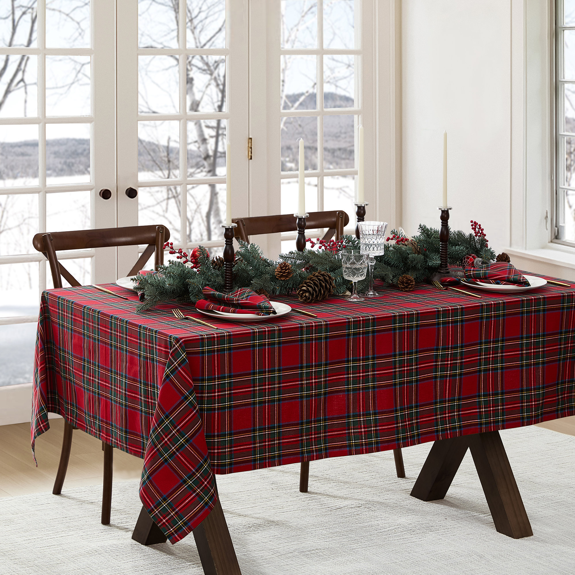 The Holiday Aisle® Kayleigha Holiday Plaid Christmas/Winter Cotton ...