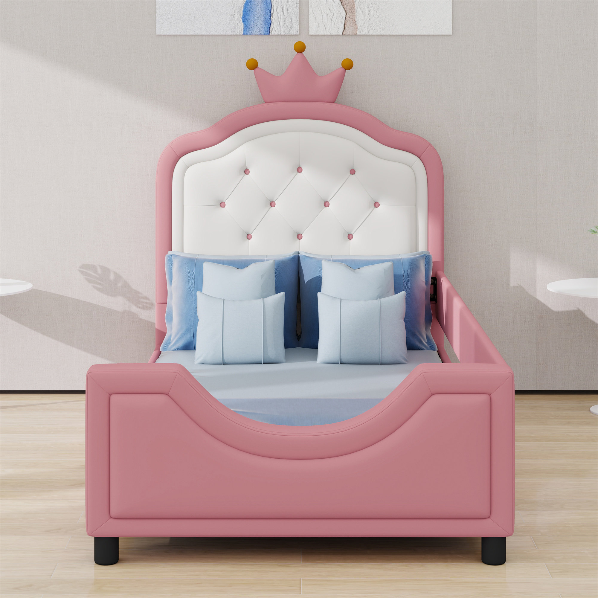Gemma Violet Cute Princess Upholstered Daybed Low To The Ground Design ...
