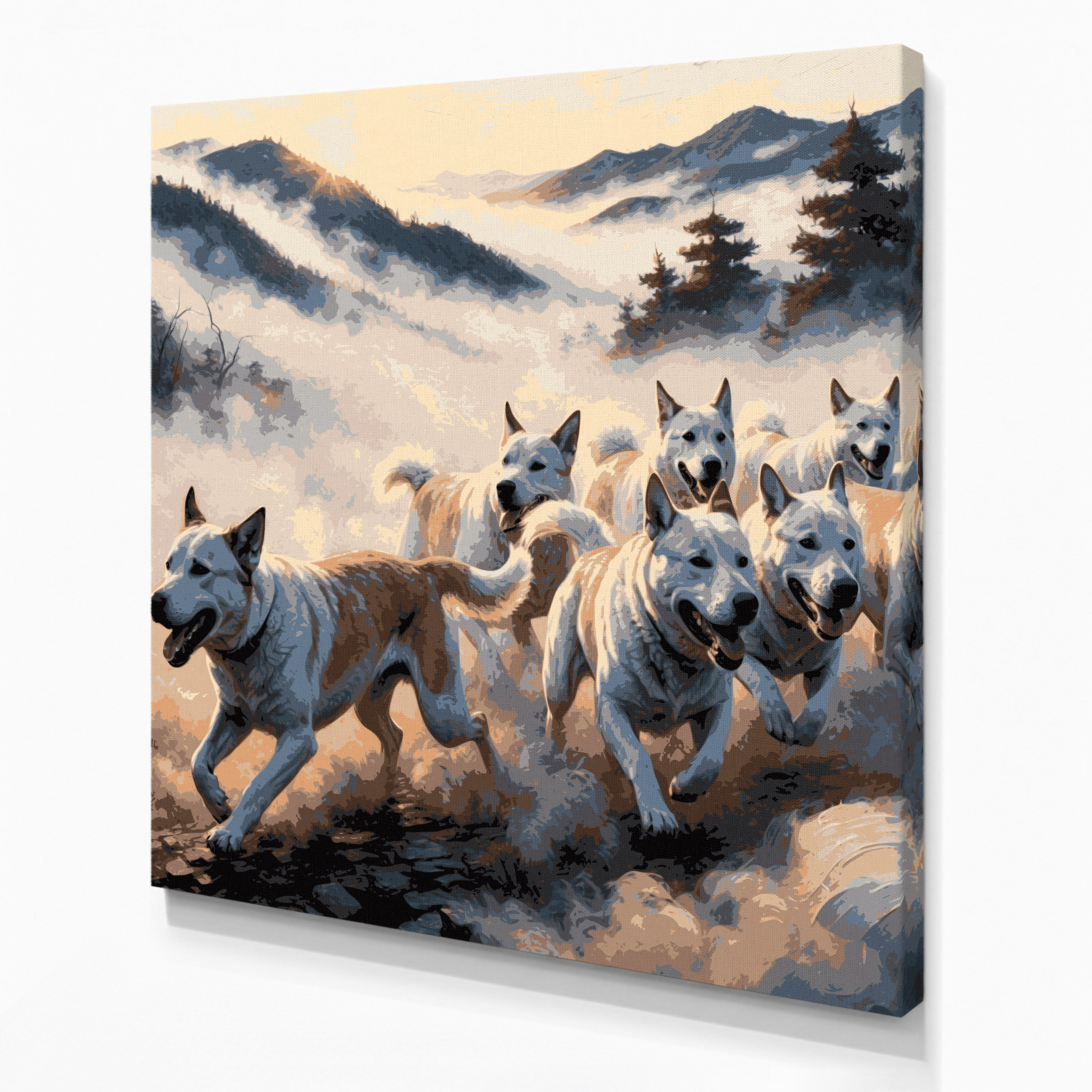 Union Rustic Dogs Korean Jindo Beige Canvas Wall Art | Wayfair