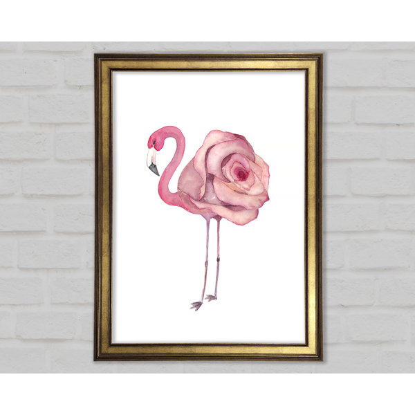 Bay Isle Home Pink Flamingo Rose - Single Picture Frame Art Prints ...