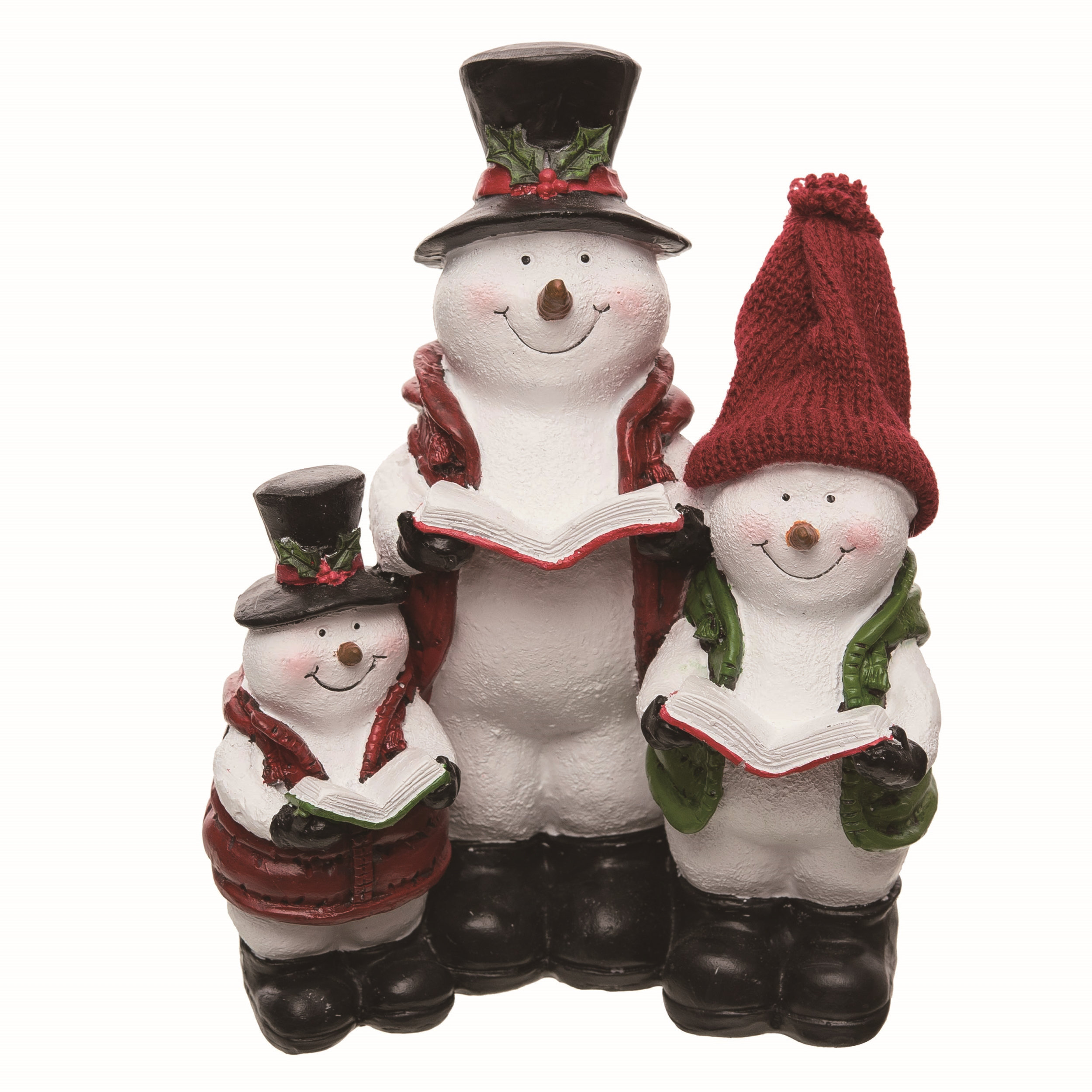 Charlton Home® Resin Multicolored Christmas Caroling Snowman Decor ...