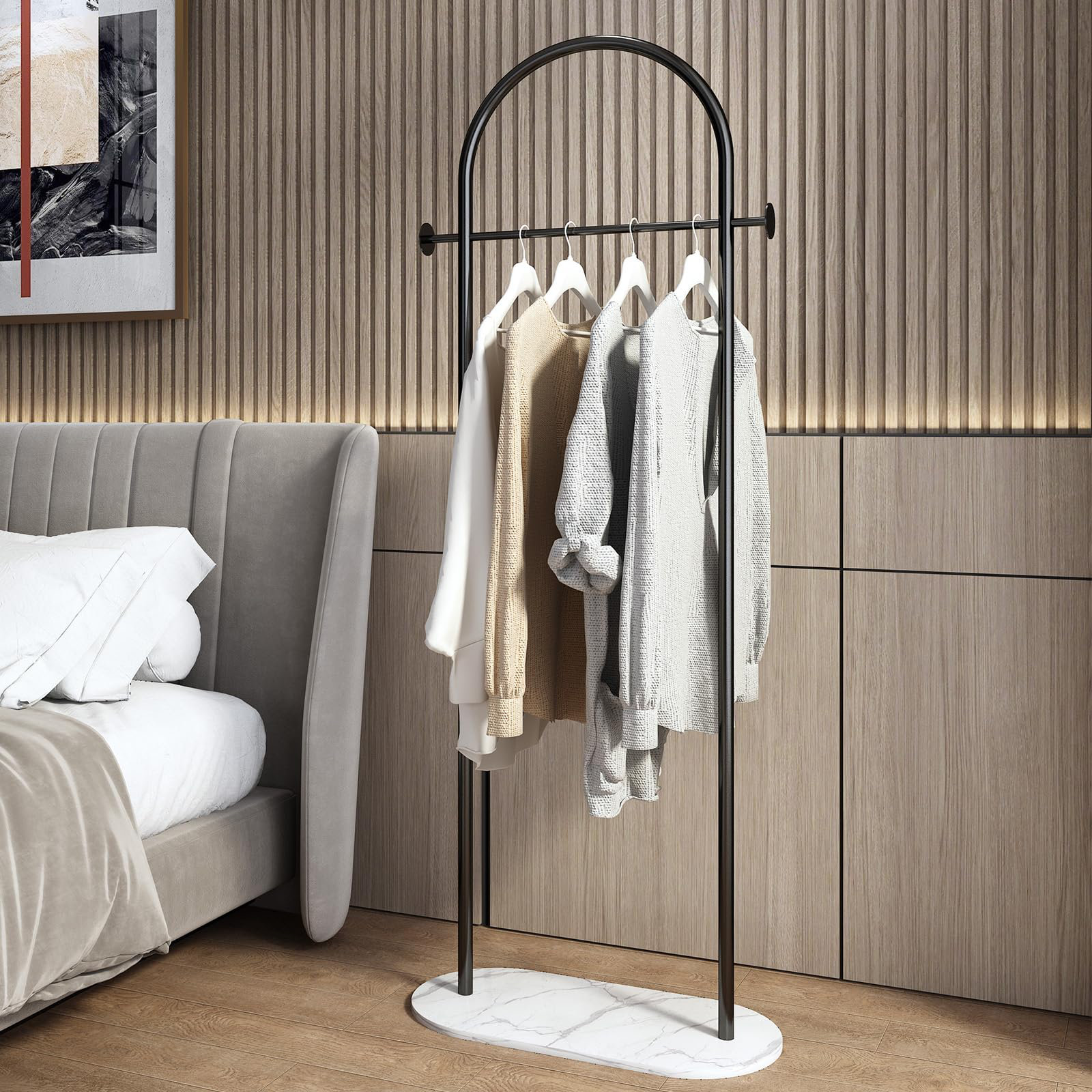 XIXIXIANGRONGAA Clothes Rack,Metal Clothing Rack With Marble Base ...