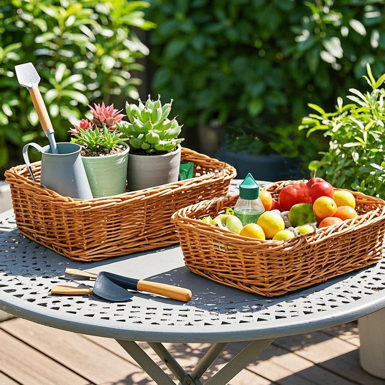 Bayou Breeze 2PC Poly Bread Baskets, Handmade Woven Pantry Organizer ...
