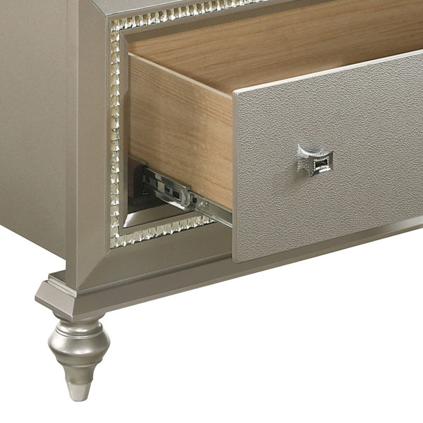 Plethoria Coronet Champagne Storage Bed with LED Lighting | Wayfair