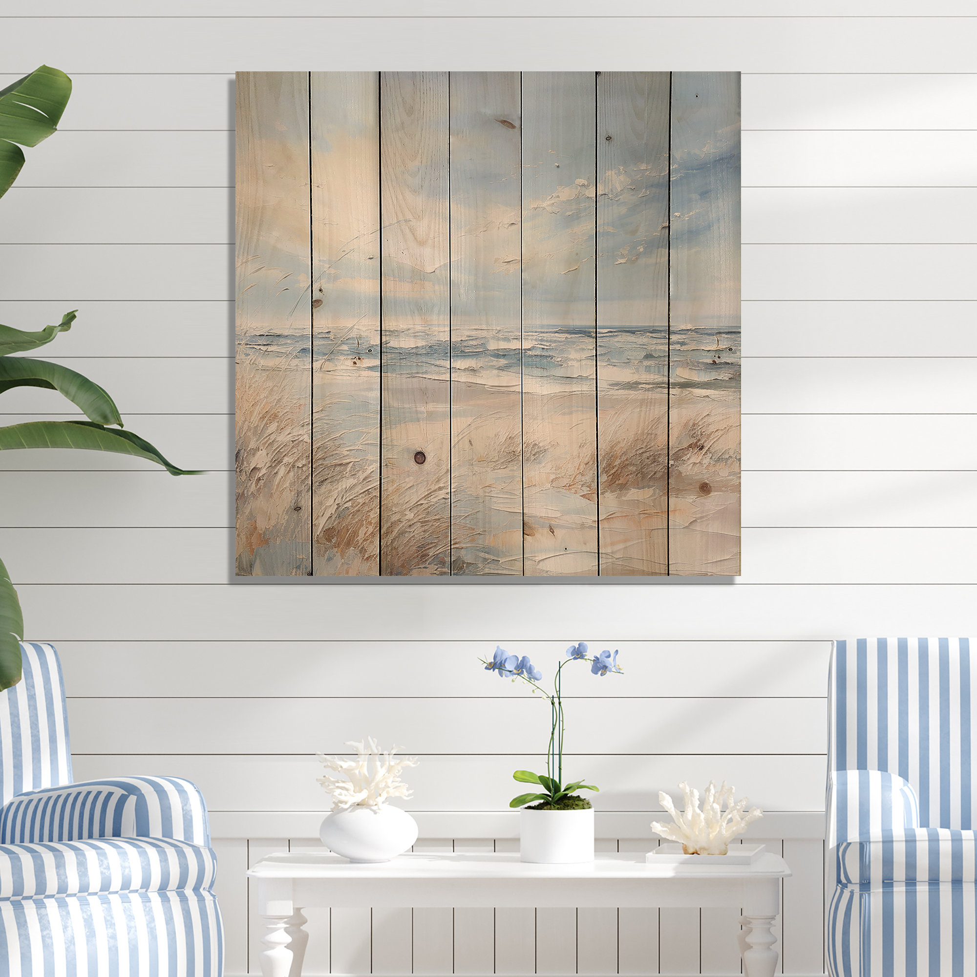 Highland Dunes Coastal Waves Charm In Winter I - Coastal Waves Wood ...