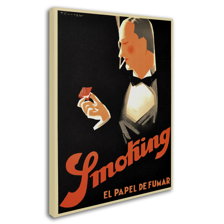Trademark Art " Art Deco Smoking " by Vintage Apple & Reviews | Wayfair