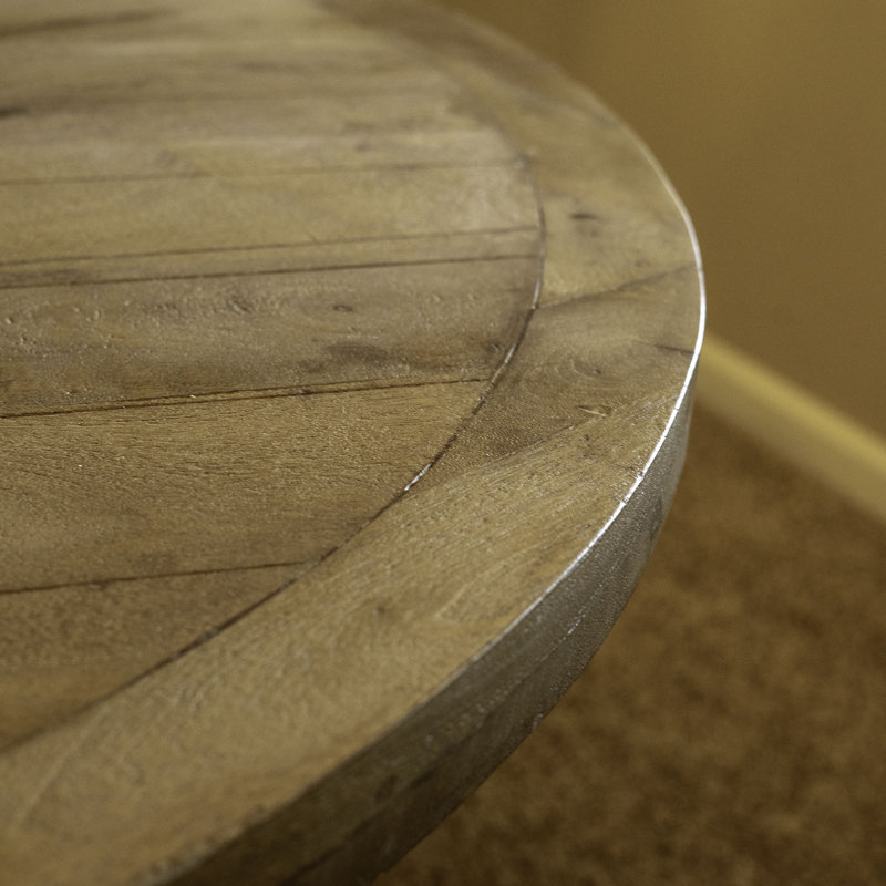 Red Barrel Studio® 54 Wide Round Dining Table In Natural Wood Finish ...