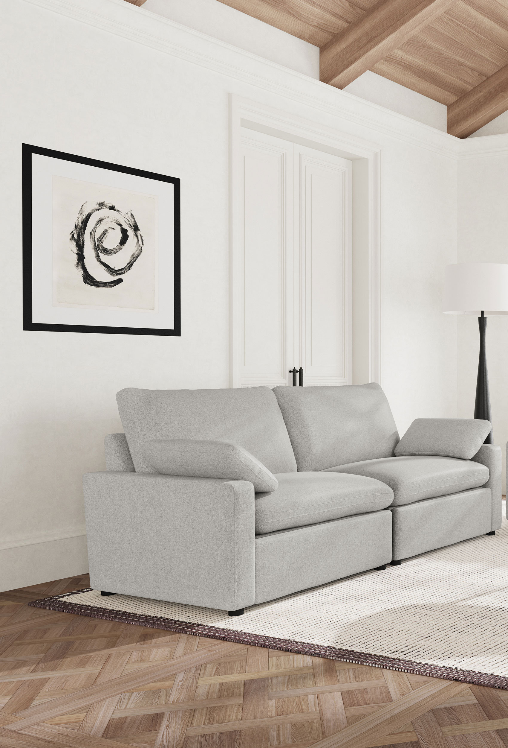 Latitude Run® Roca Modular Power Loveseat Grey | Wayfair