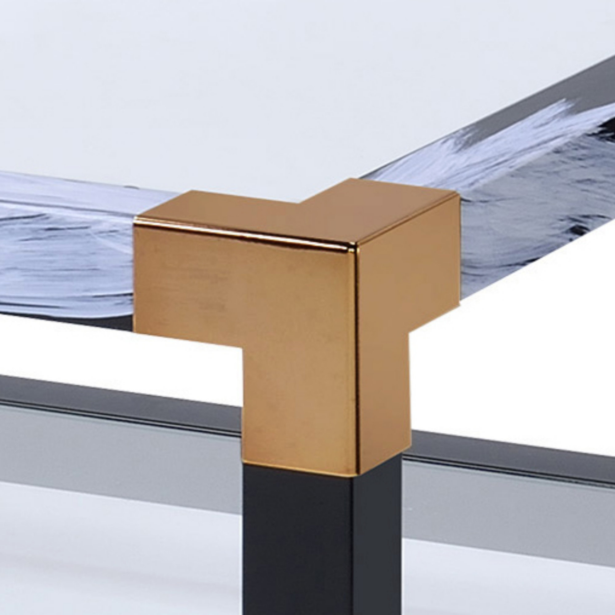 Mercer41 Lafty Clear Glass & White Brushed Finish Coffee Table ...