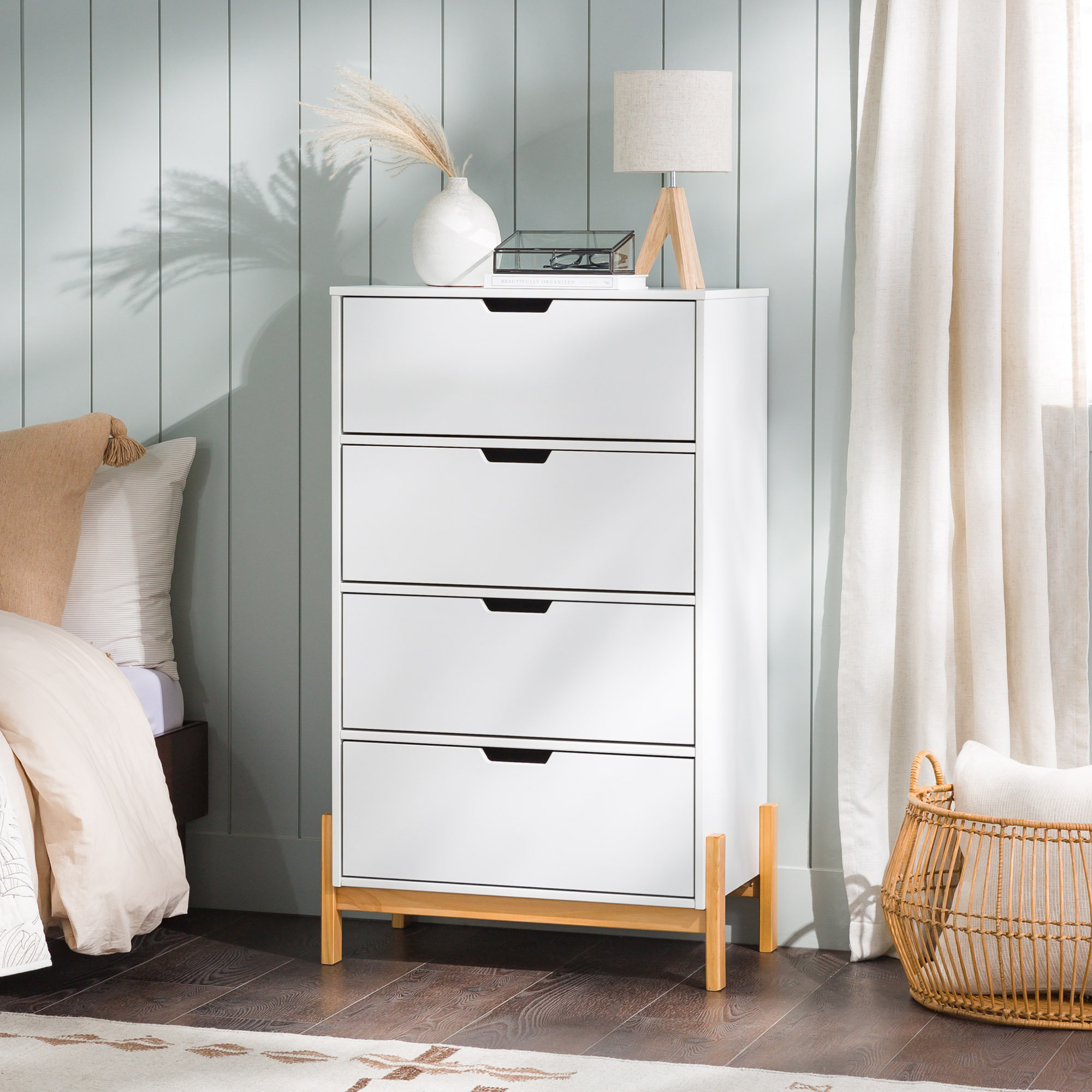 George Oliver 4-Drawer 45" Tall Chest with Cutout Handles | Wayfair