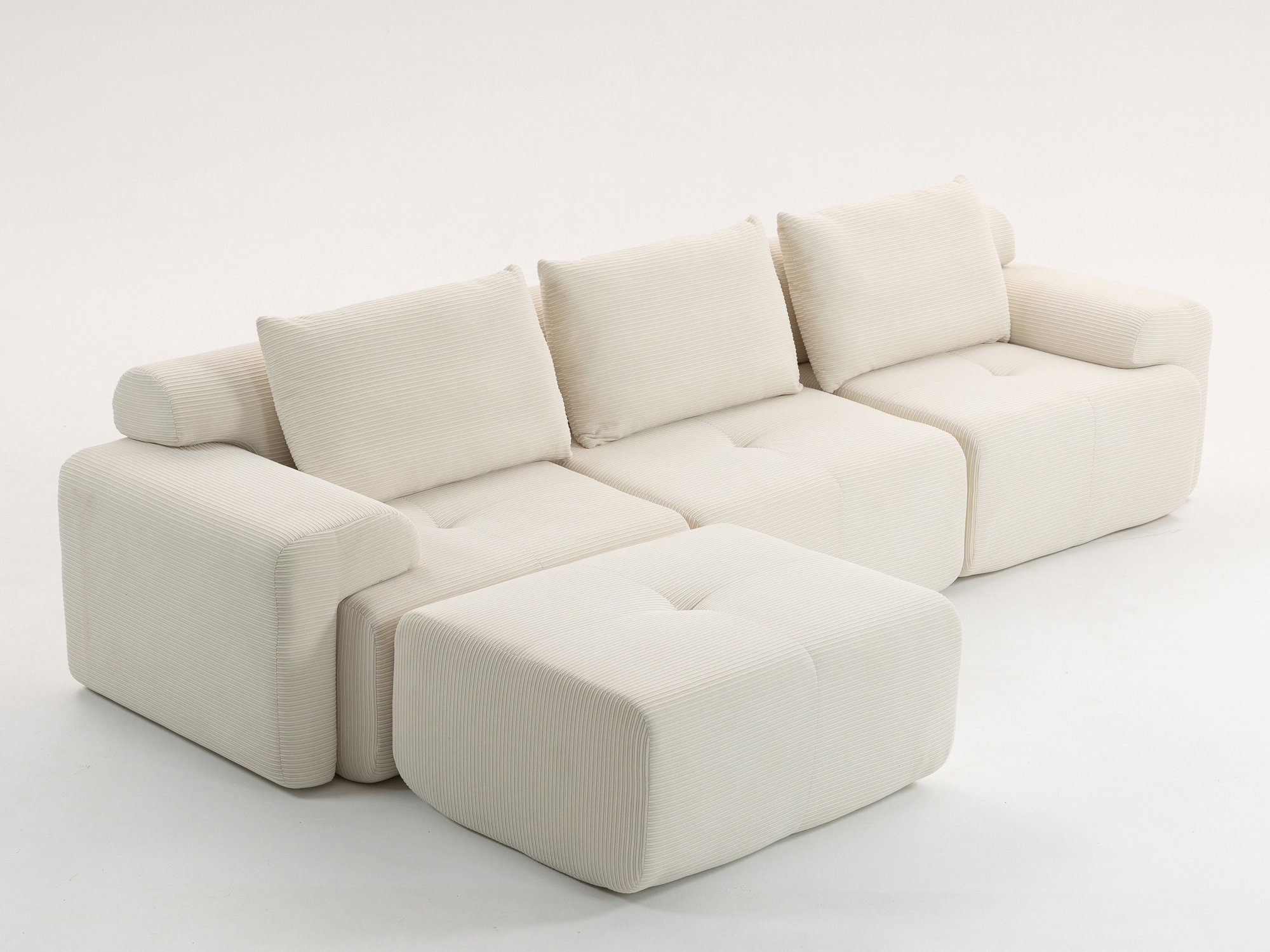 Latitude Run® 120'' W Corduroy Modern Compressed Block Couch | Wayfair