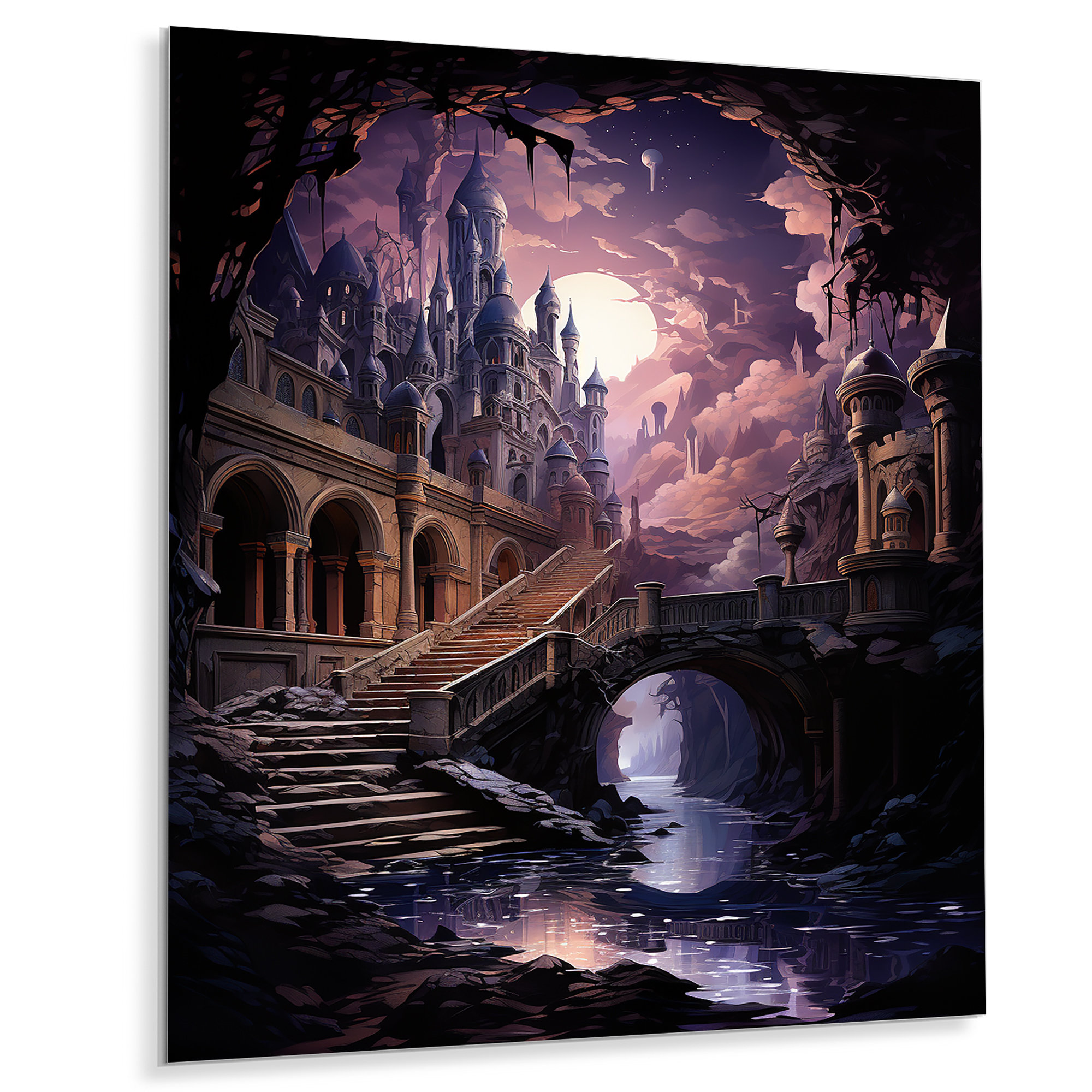 Winston Porter Pink Bridge Mystical Passageway - Bridges Metal Wall ...