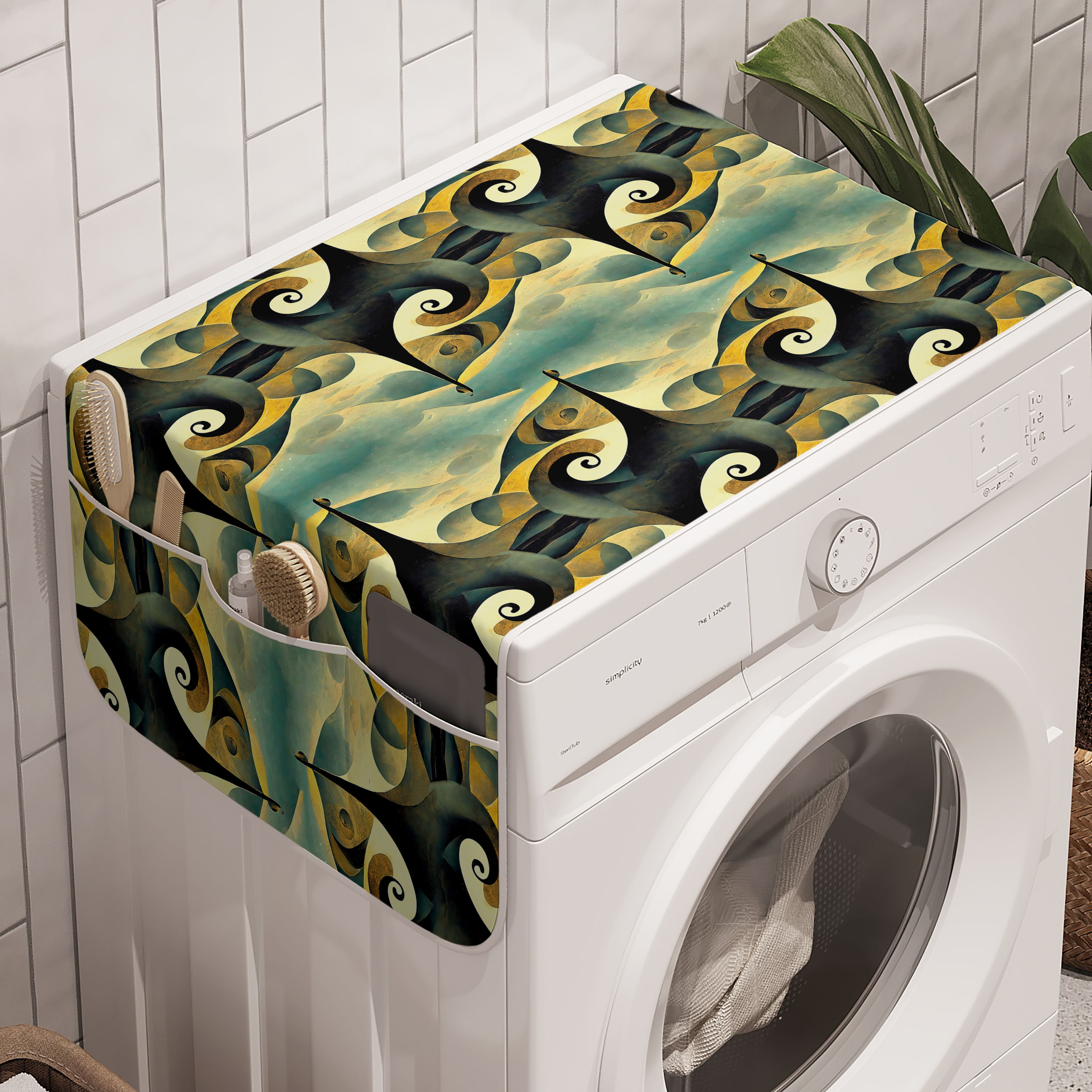 East Urban Home Abstract Washing Machine Organizer Pack of 2 47" x 18.5 ...