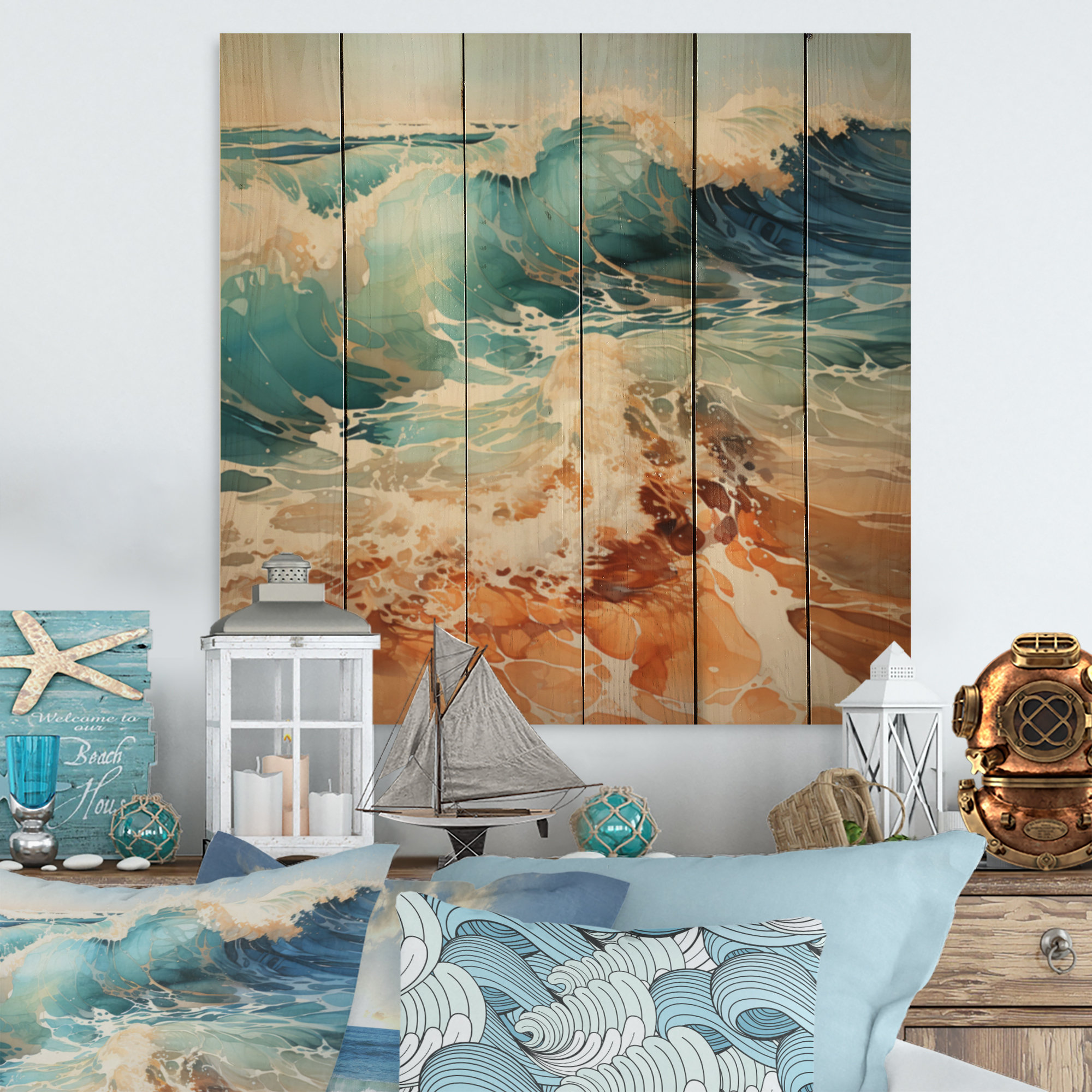 Dovecove Franziska Beach Photo Oceanic Rhythms VI On Wood Print | Wayfair