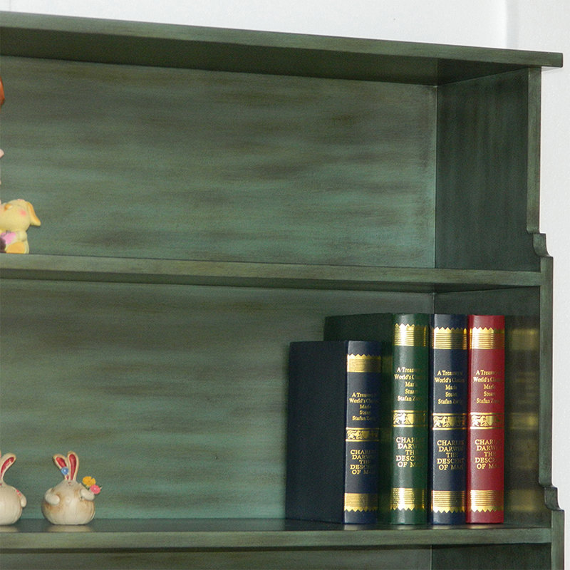 NICECABINET Simple Green Painted Solid Wood Bookcase | Wayfair