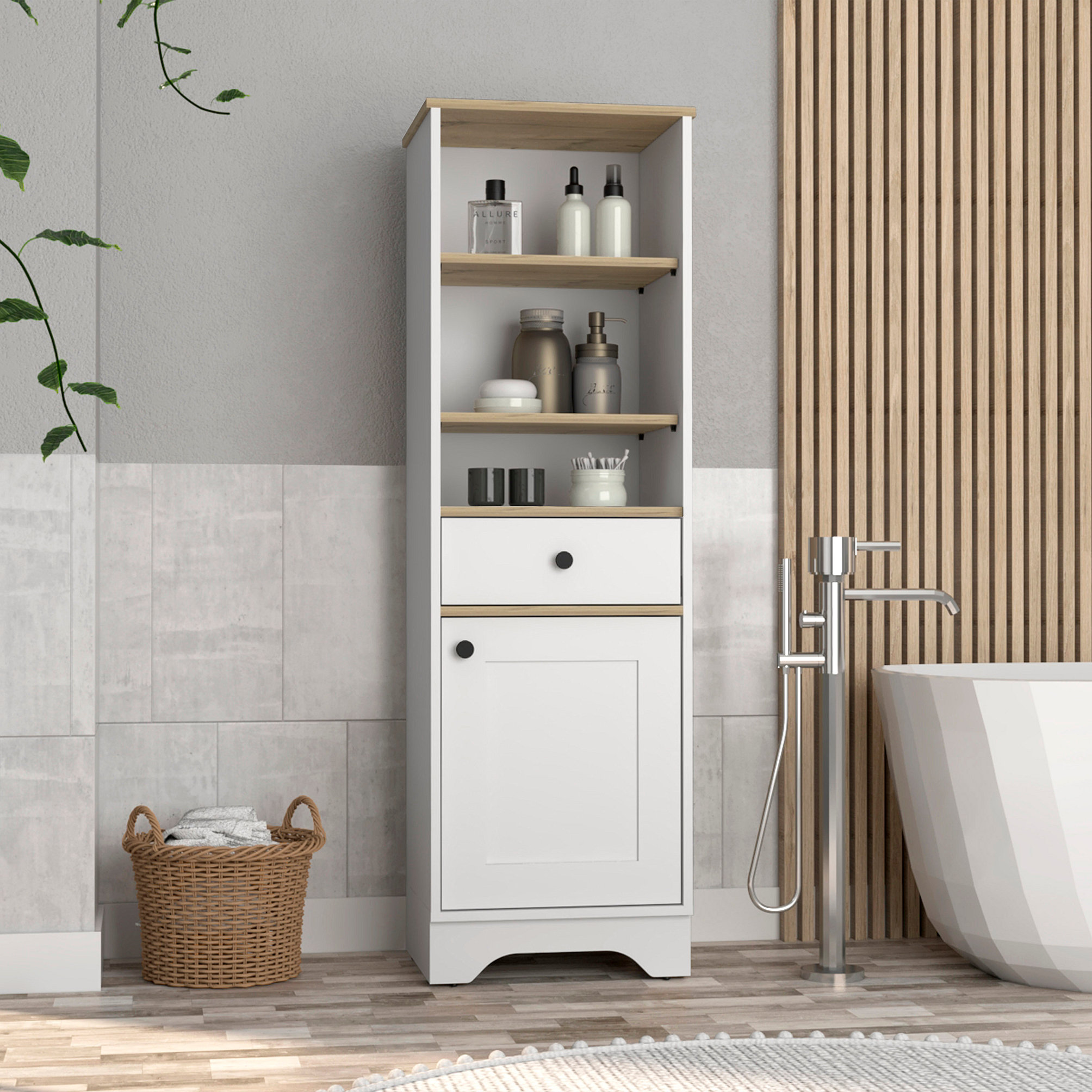 Gracie Oaks Linen Cabinet Burnedt, Multiple Shelves - Wayfair Canada