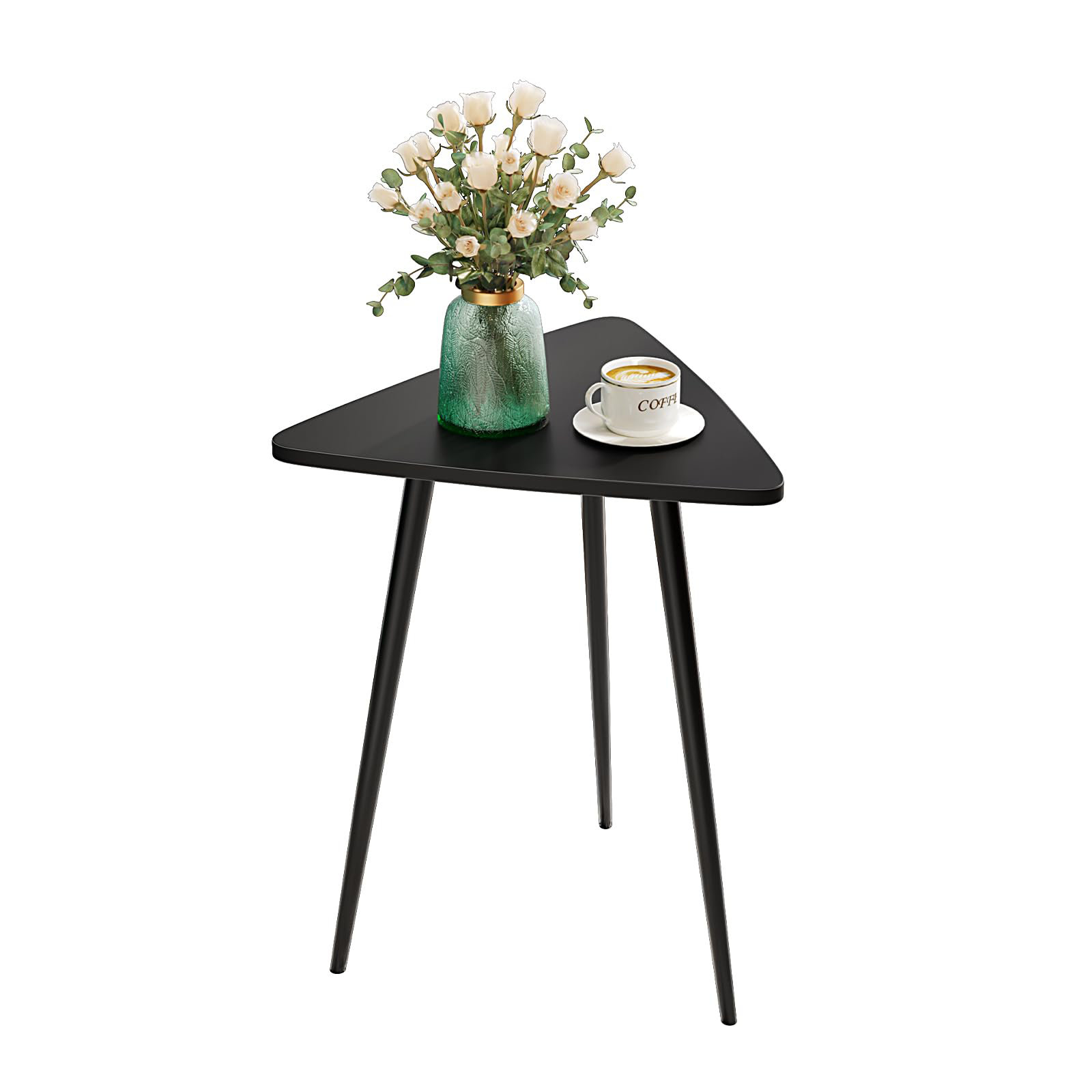 George Oliver Small Black Side Table, Triangle Side Table, Modern ...