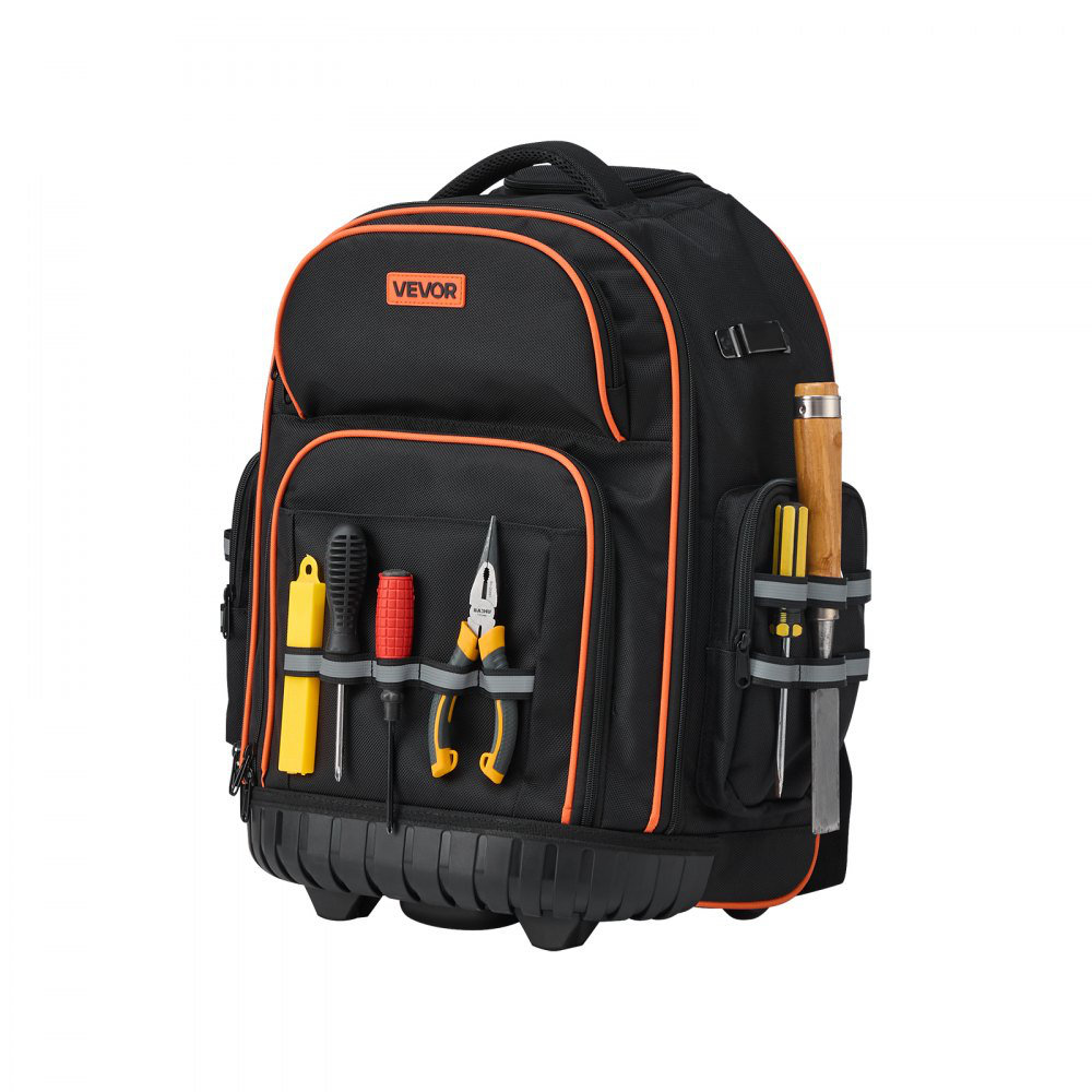 VEVOR Rolling Tool Backpack 45 Pockets Heavy Duty Roller Tool Bag on ...