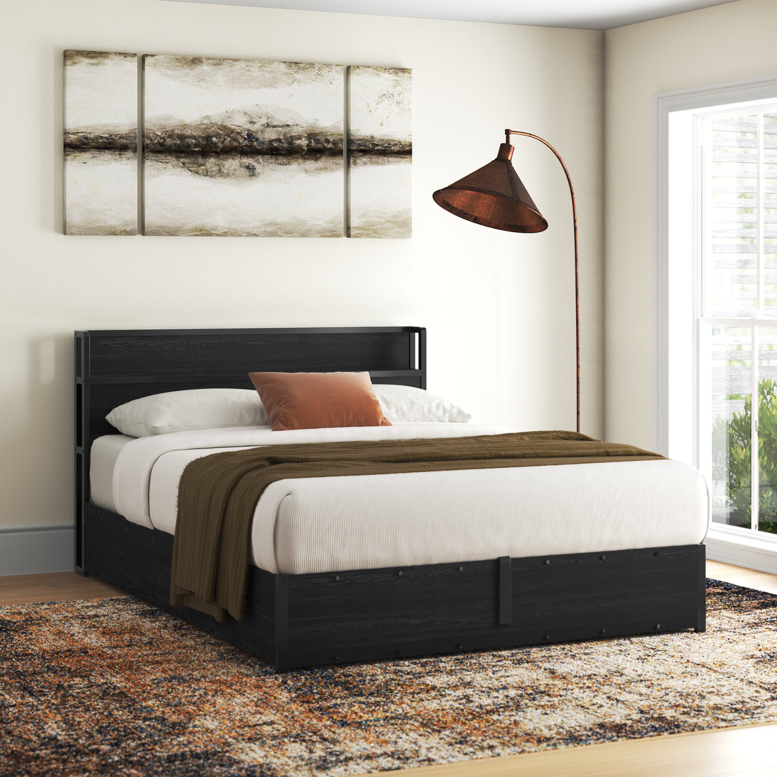 Trent Austin Design Shila Lift Up Storage Bed Frame & Charging Station ...