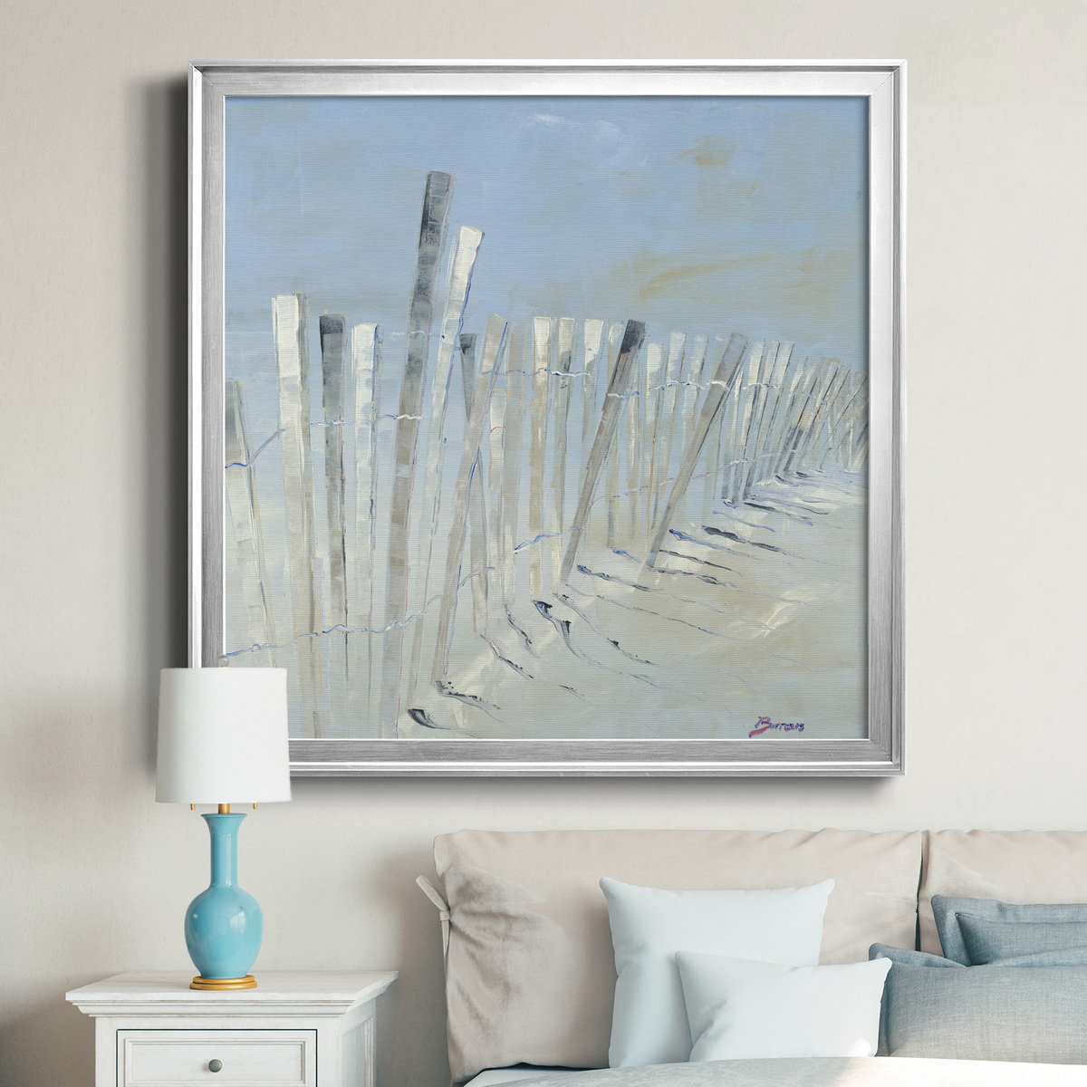 Highland Dunes Ocean Fence - Picture Frame Painting Print on Canvas ...