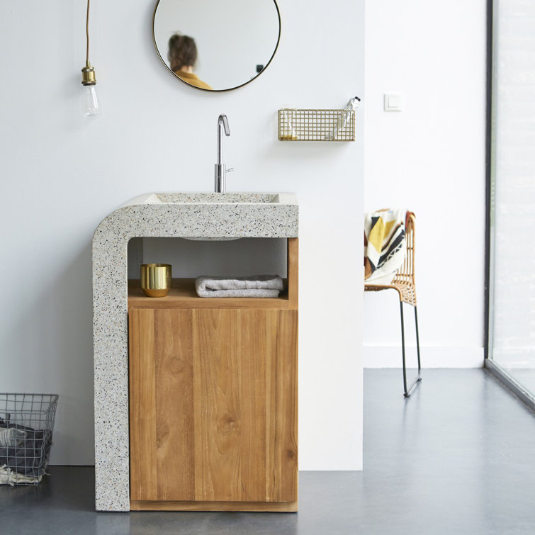 Tikamoon Mary Solid Teak 600mm Free-Standing Single Vanity Unit ...