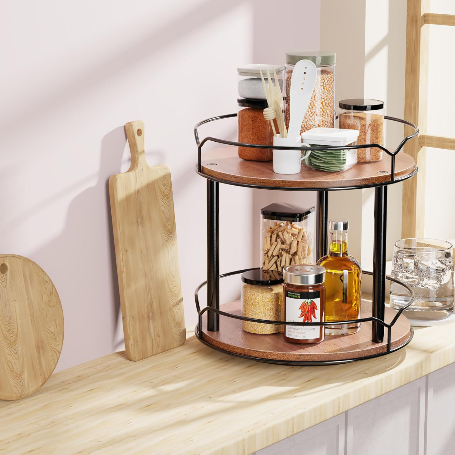17 Stories Organizer 2 Tier - Turntable Spice Rack For Table Top ...