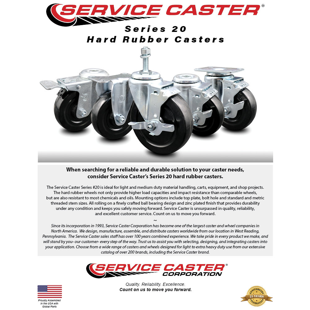 Service Caster Hard Rubber Caster | Wayfair