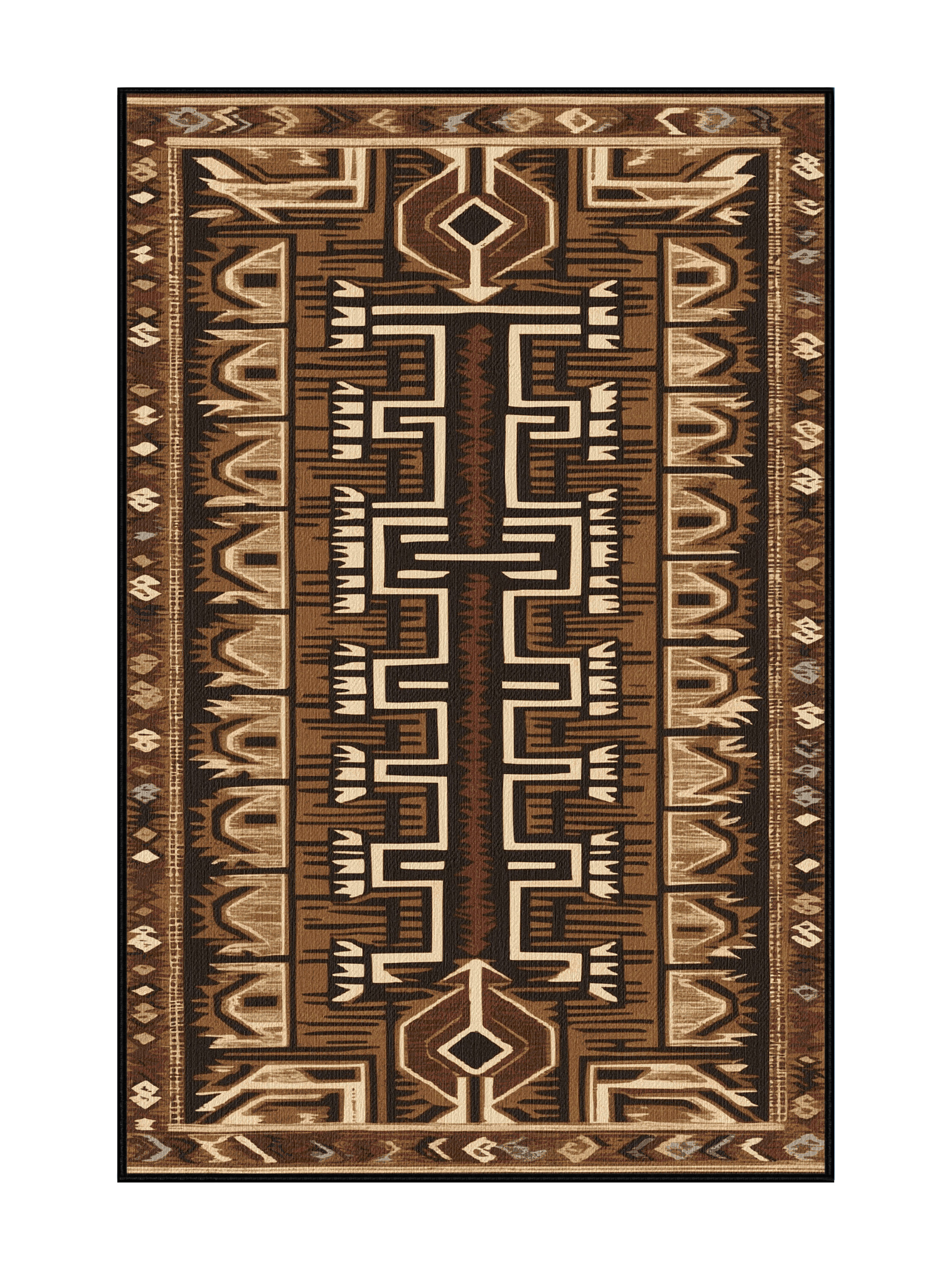 Foundry Select Washable Labyrinth Maze Southwestern Area Rug | Wayfair