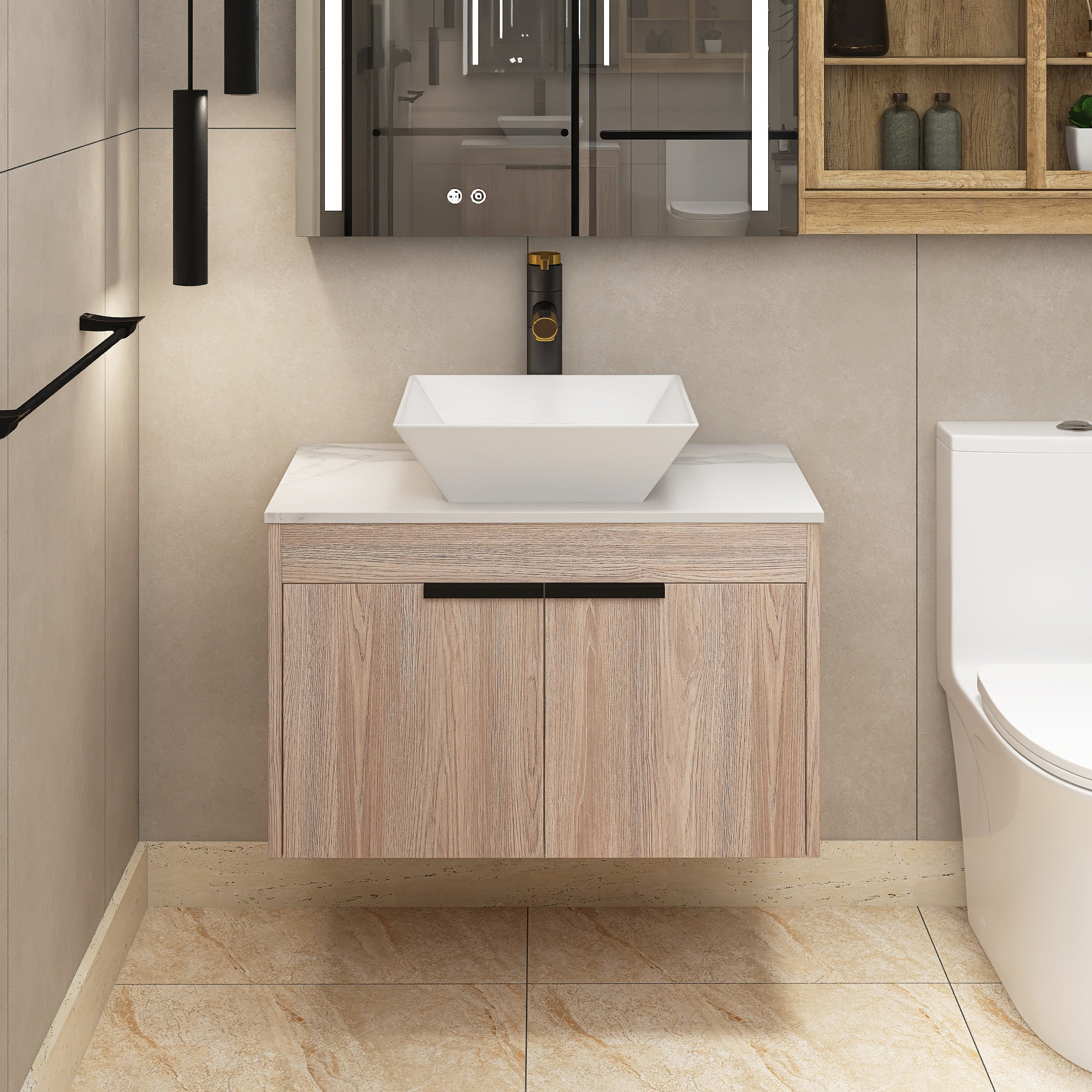 Ebern Designs Roniah 30'' Single Bathroom Vanity with Ceramic Sink and ...