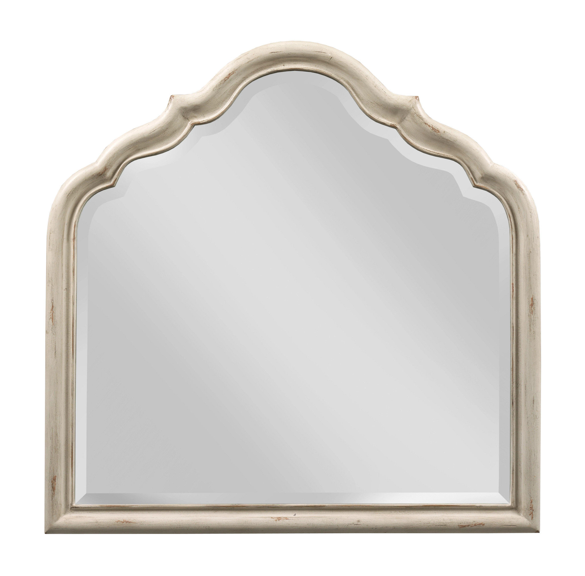 One Allium Way® VIGNETTE SERPENTINE MIRROR CRÈME | Wayfair