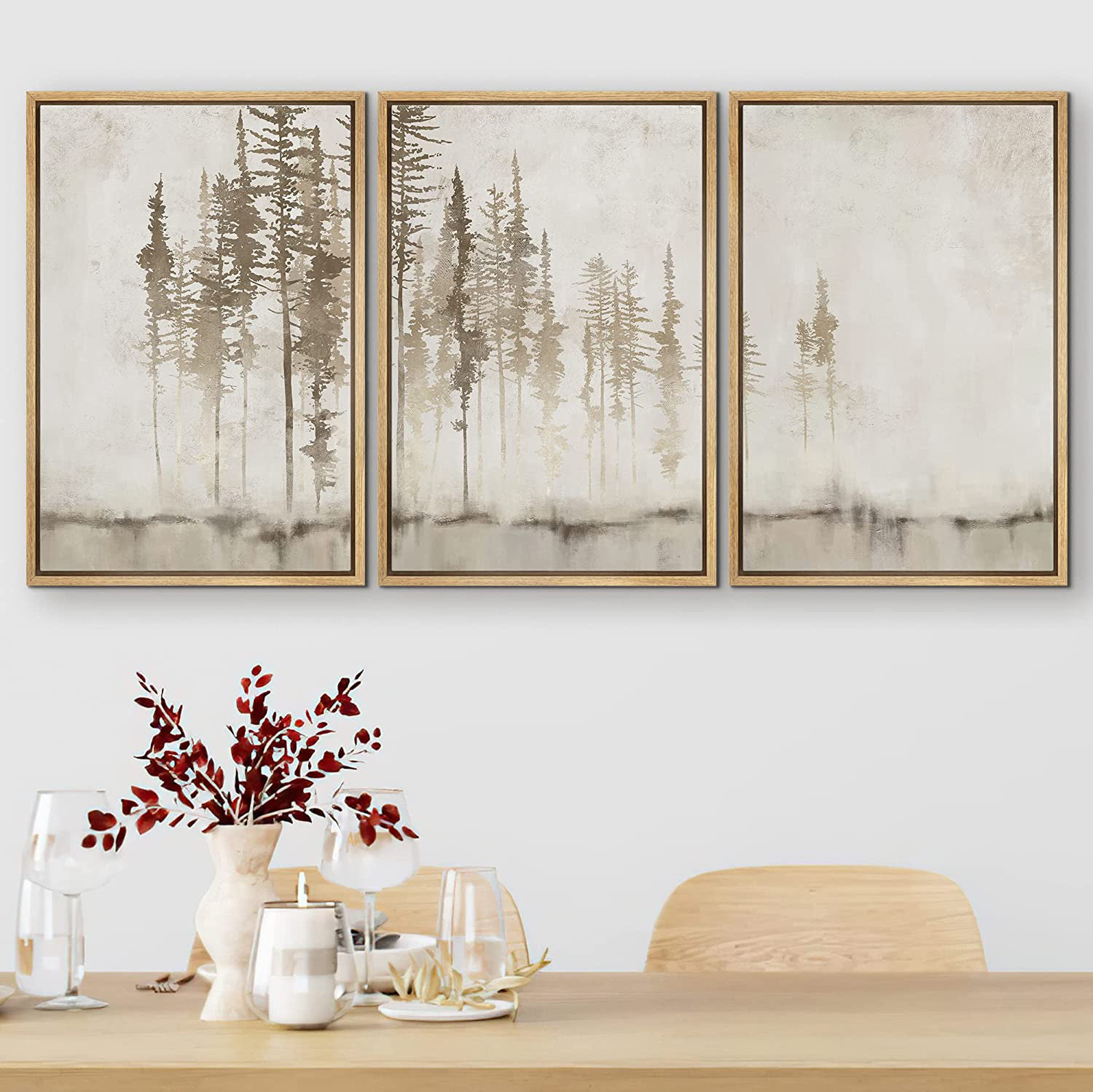 SIGNLEADER Pastel Forest Tree Abstract Landscape Modern Art Neutral ...